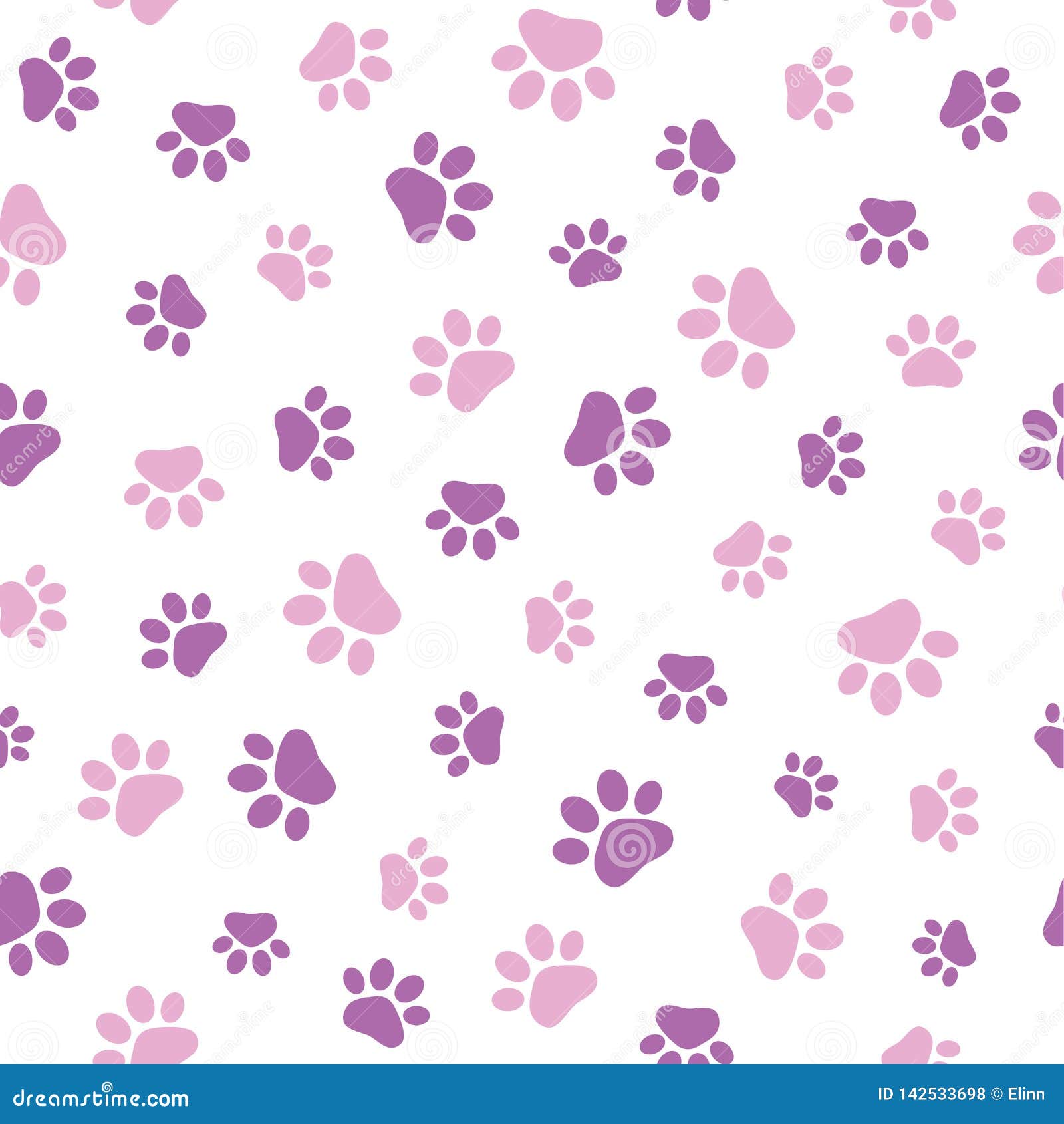 Seamless Pattern Animal Paw Vector Illustration Stock Vector ...