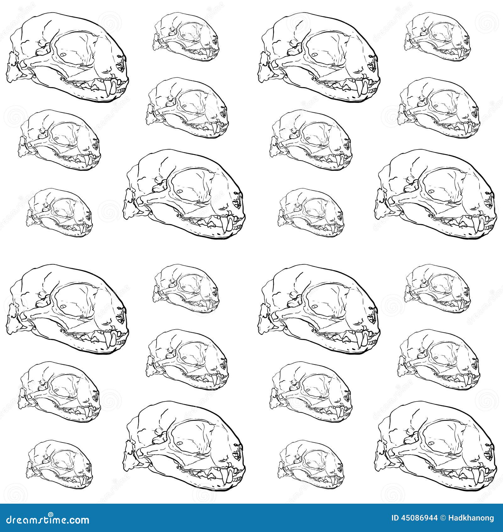 Seamless Pattern of Animal Skull Background Stock Vector - Illustration ...