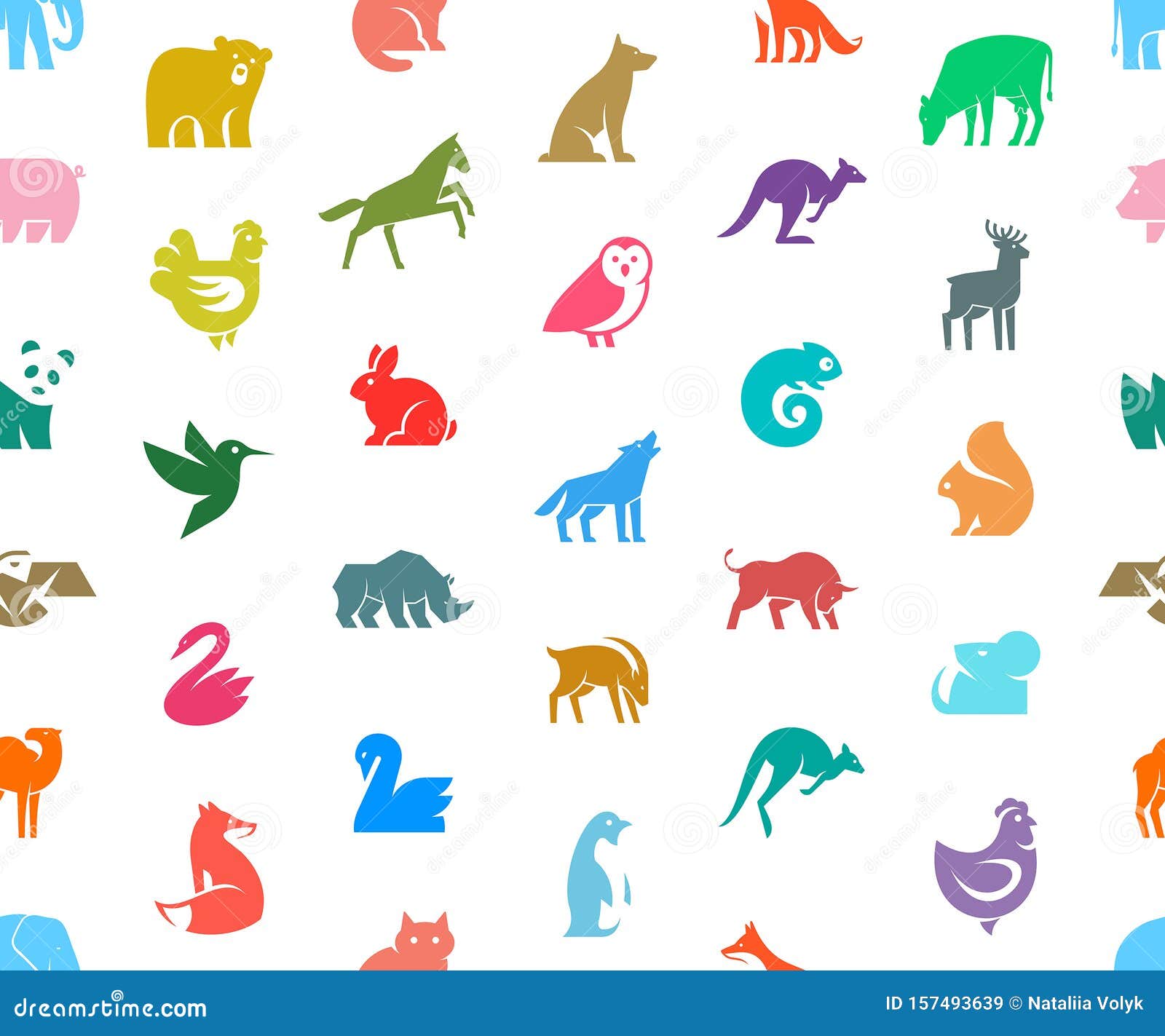 Animals Logos Collection Cartoon Vector | CartoonDealer.com #157493463