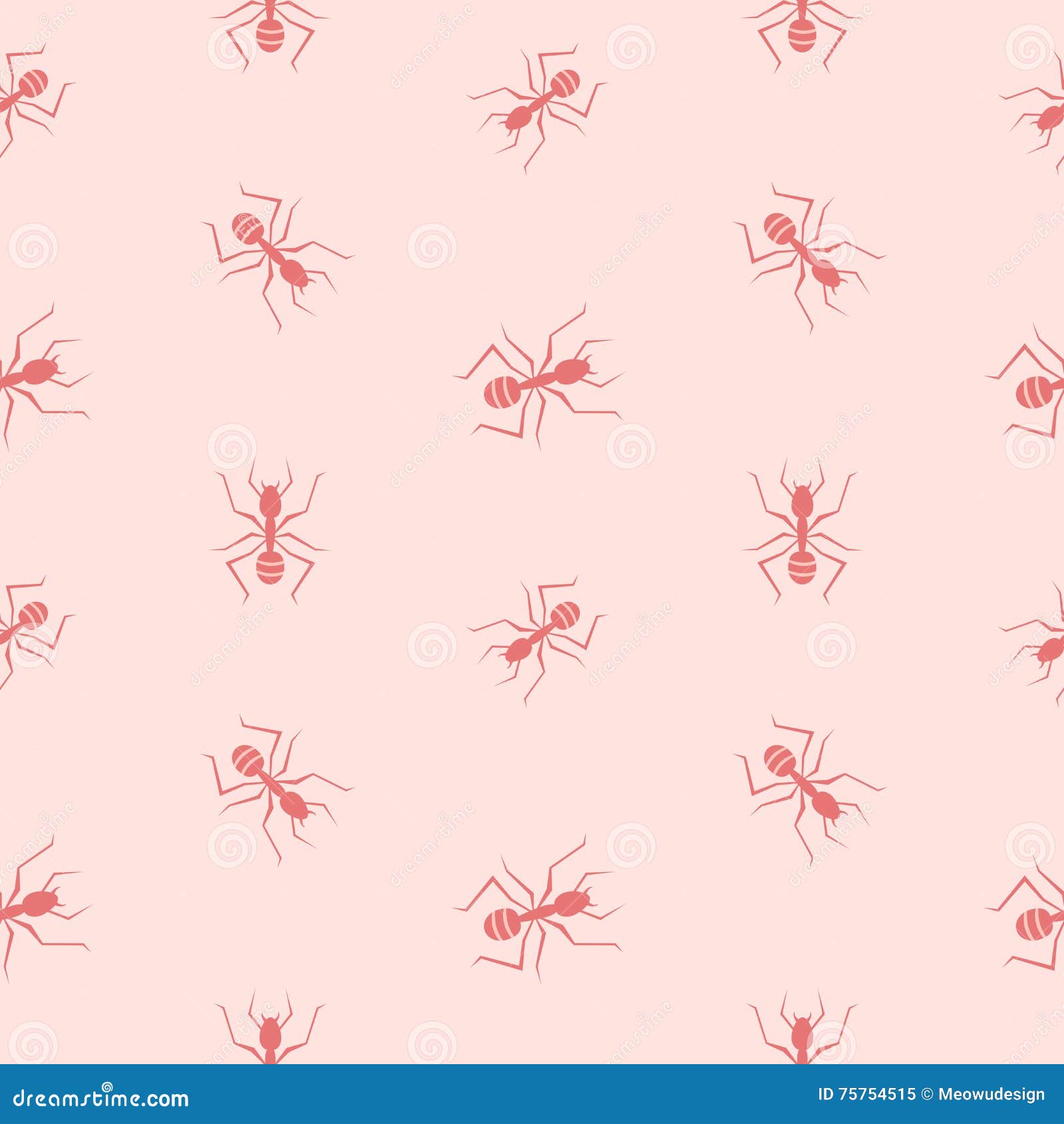 Seamless Pattern with Ants, Vector Illustration Stock Vector ...