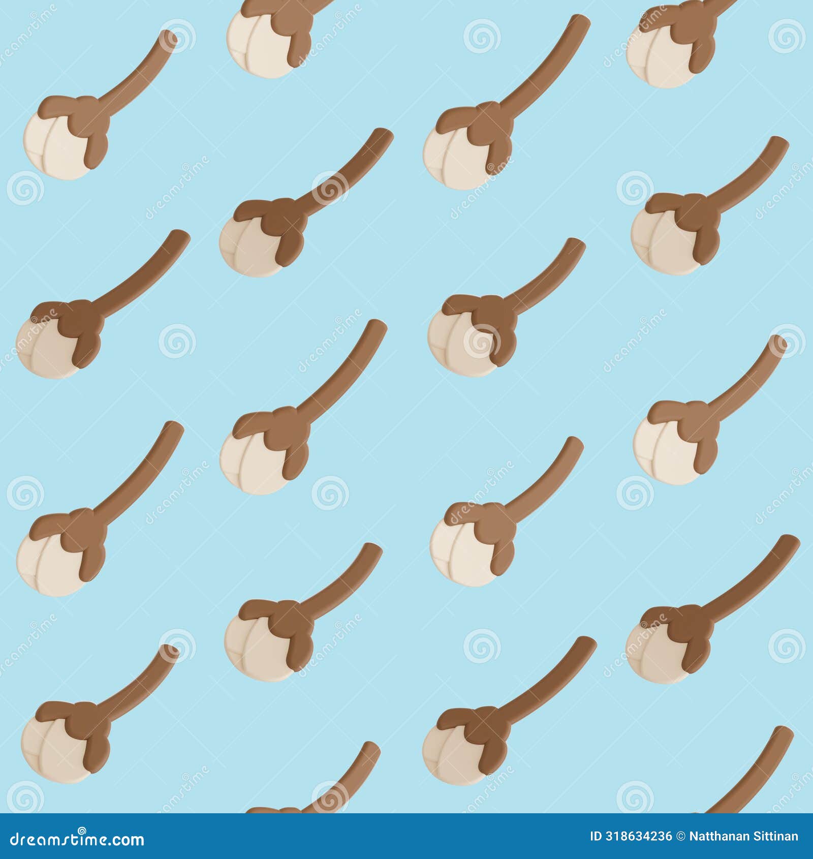 A Seamless Pattern of Apple Blossom Budding on a Blue Background in a ...