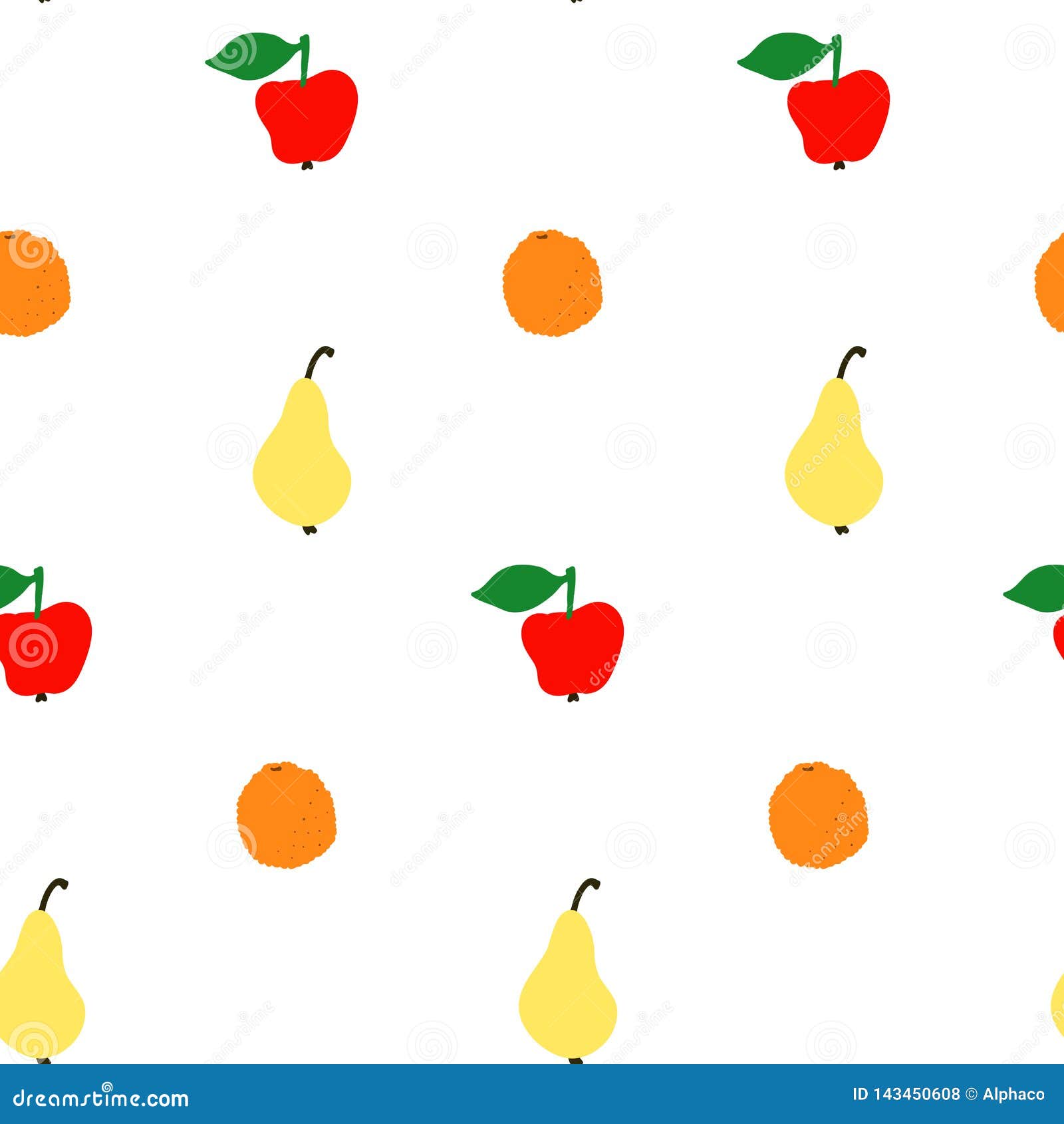 Seamless Pattern of Apple, Pear and Orange Stock Vector - Illustration ...