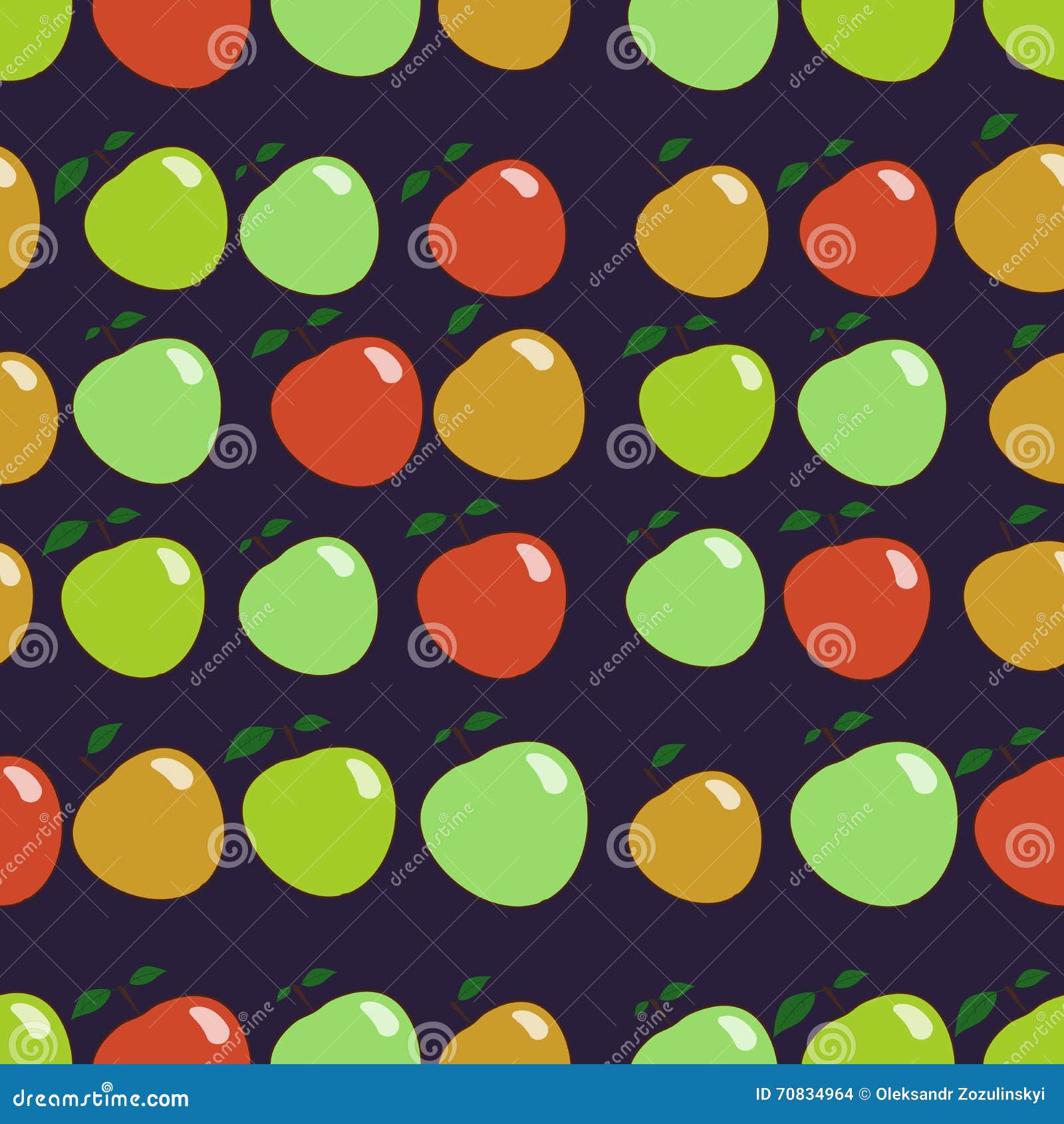 Seamless Pattern with Apples Motif Stock Vector - Illustration of ...