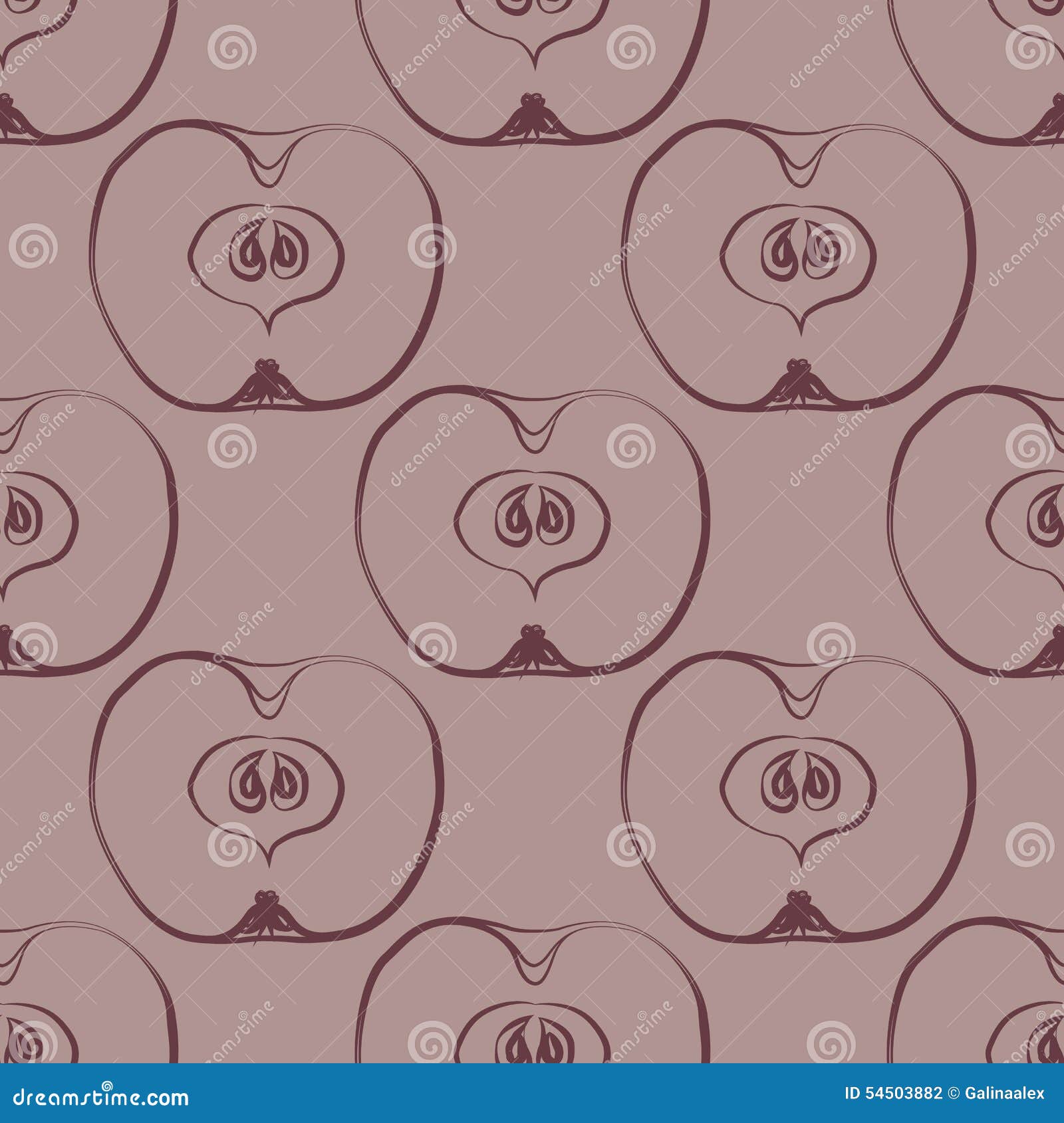 Seamless Pattern With Apples Stock Vector Illustration Of Nature