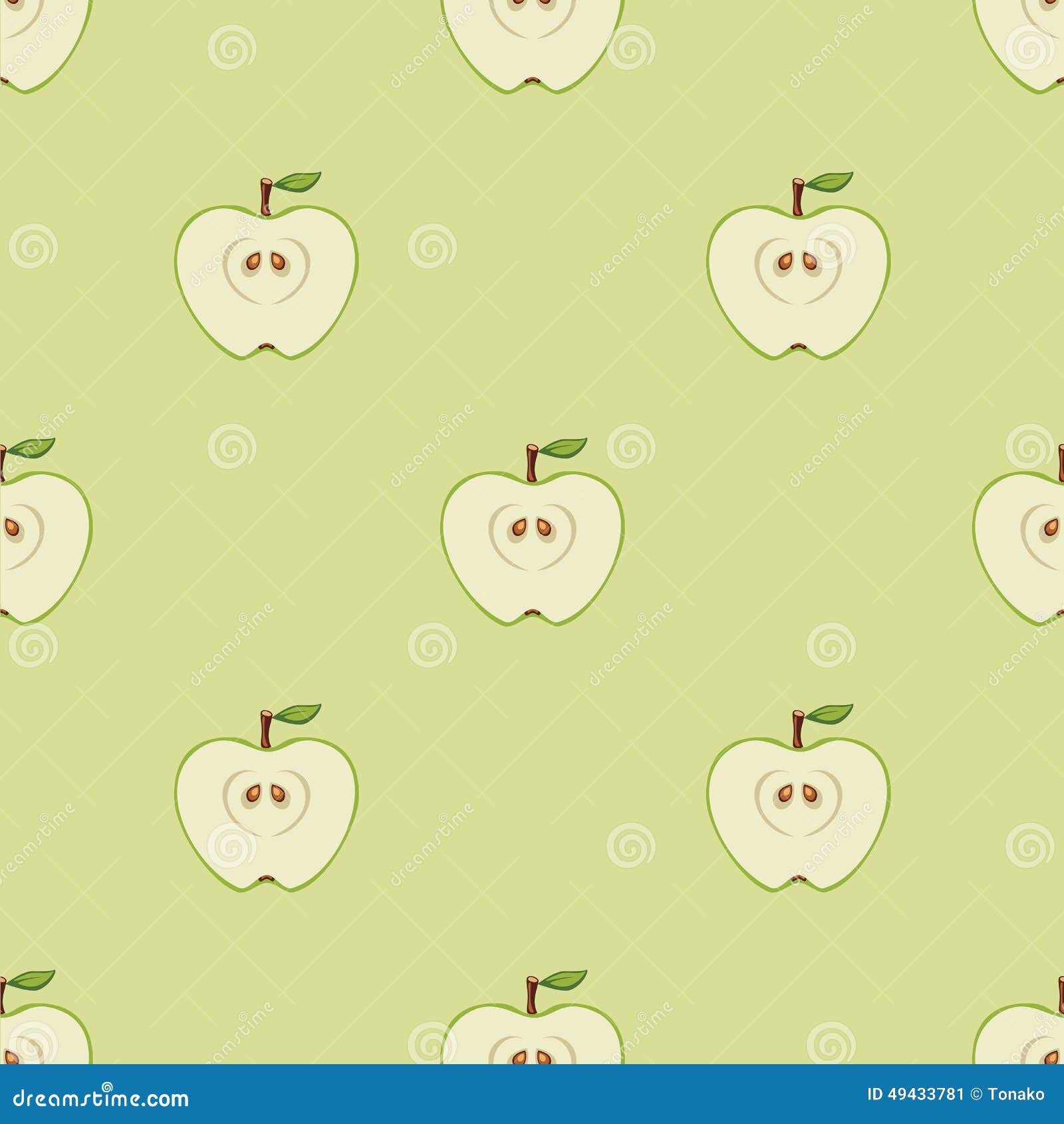 Seamless Pattern With Apples Stock Vector Illustration Of Summer