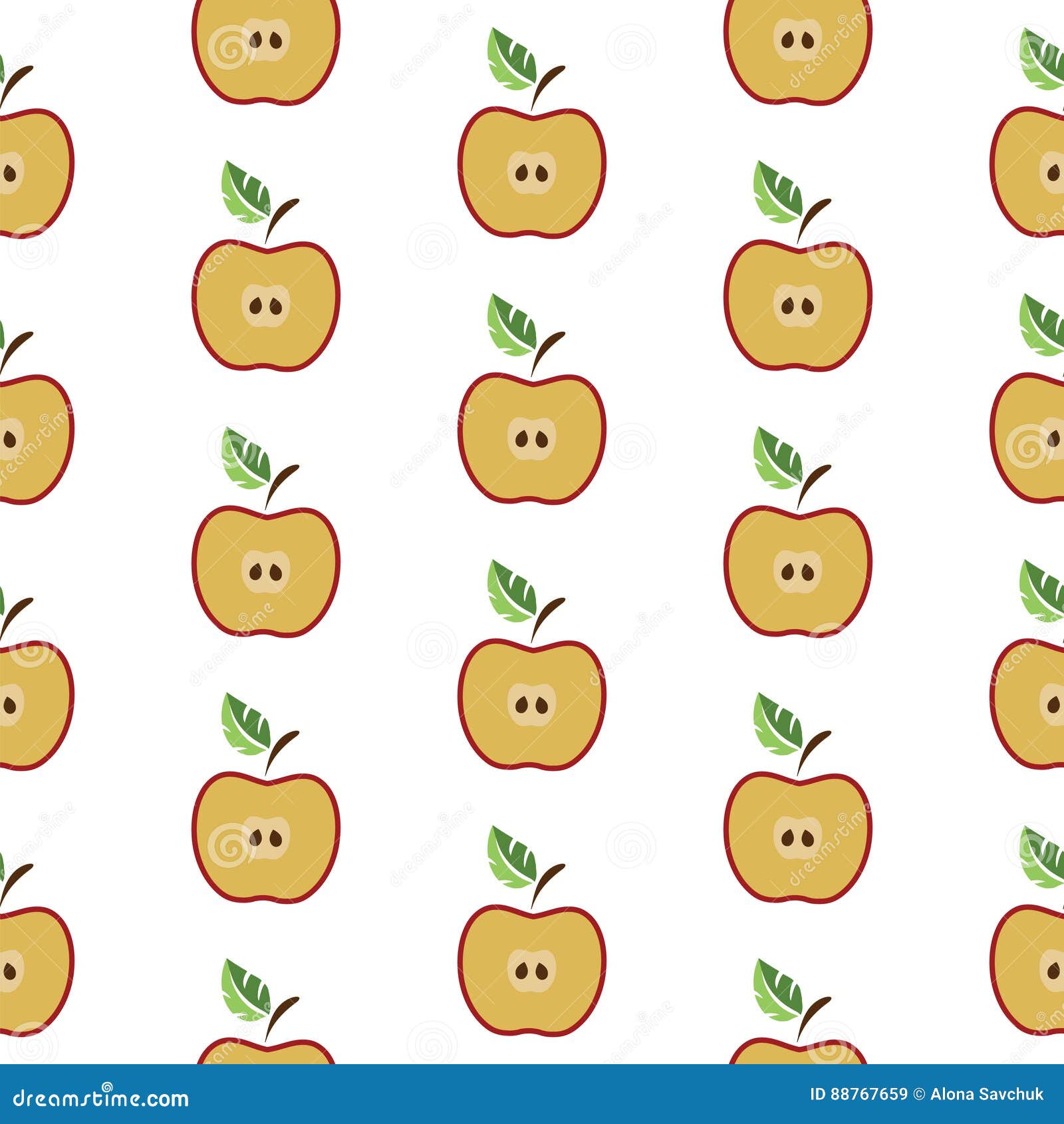 Seamless Pattern with Apples. Stock Vector - Illustration of mature ...
