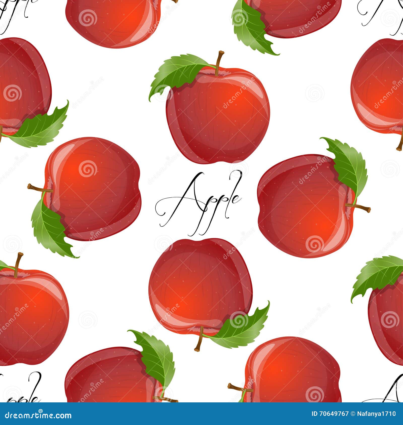 Seamless Pattern With Apples Stock Vector Illustration Of Edible