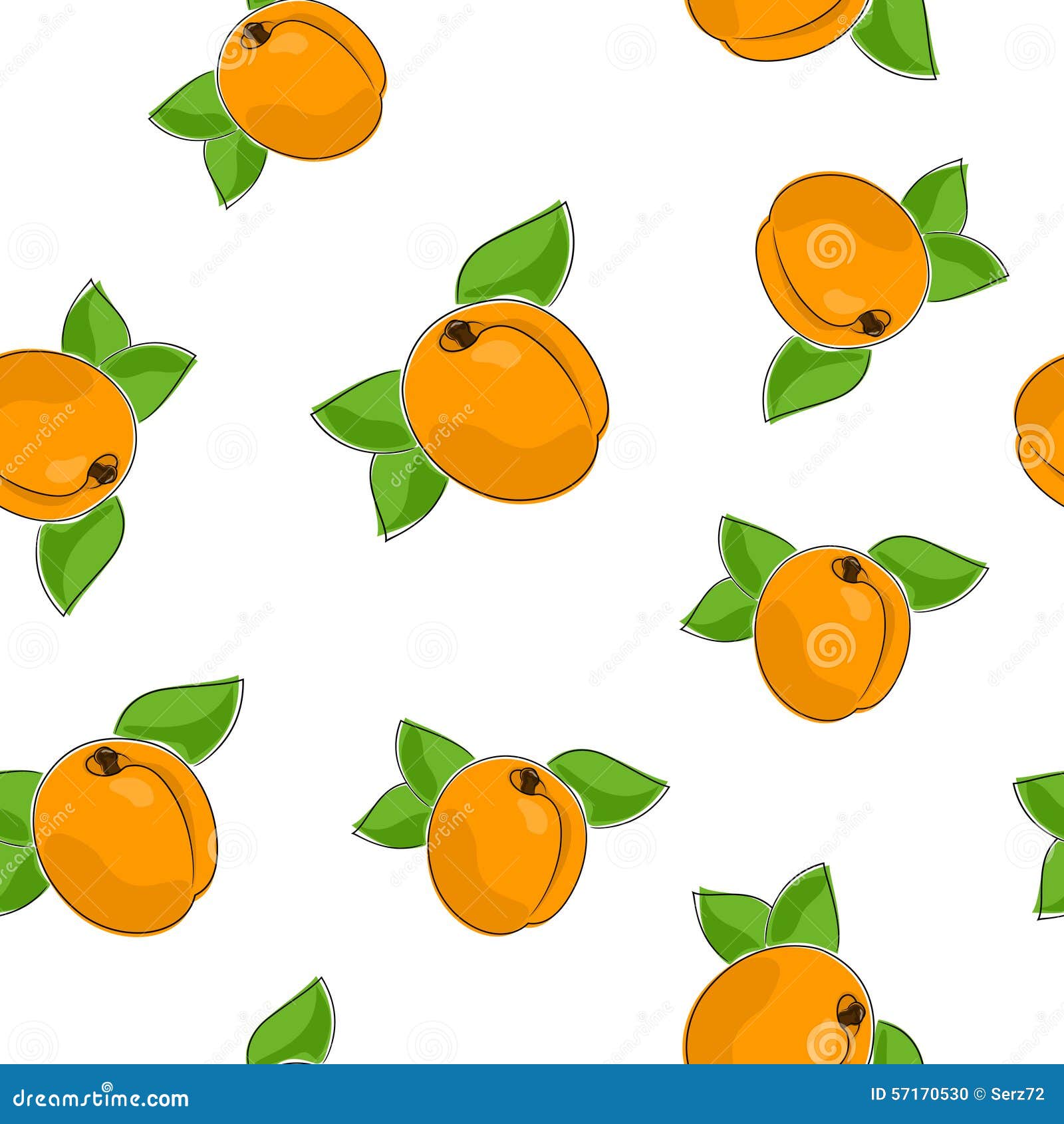 Seamless Pattern of Apricot Stock Vector - Illustration of cooking ...