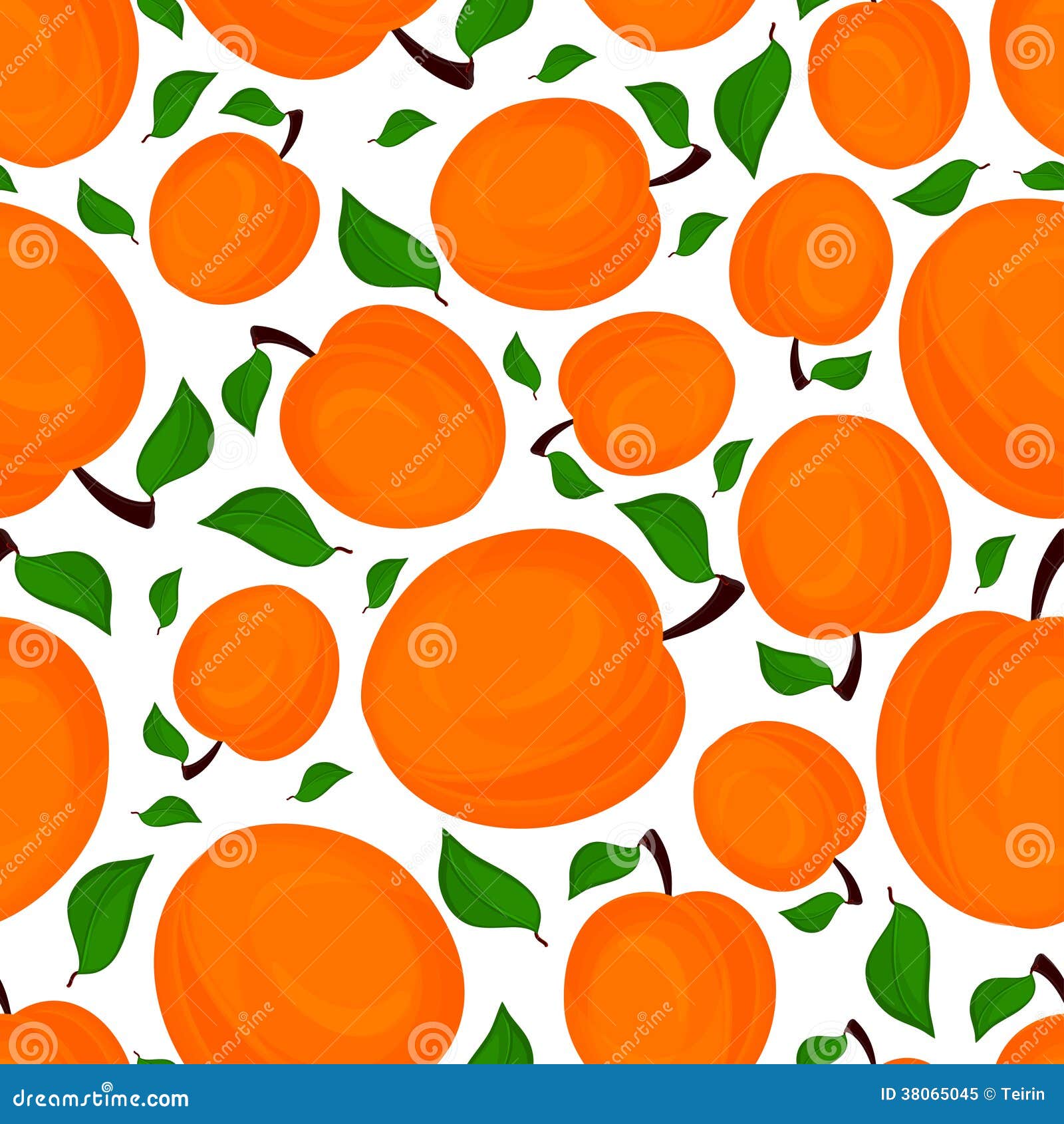 Seamless Pattern of Apricots, Vector Illustration. Stock Vector ...