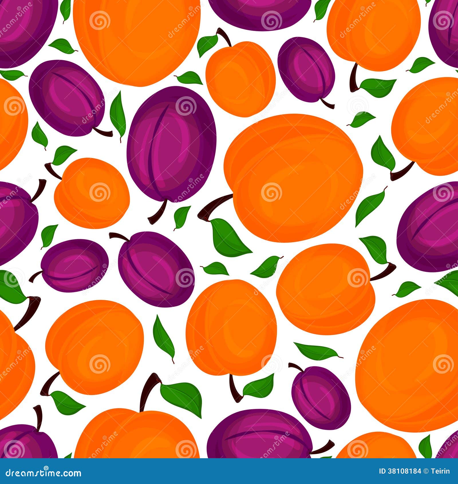 Seamless Pattern of Apricots, Vector Illustration. Stock Vector ...