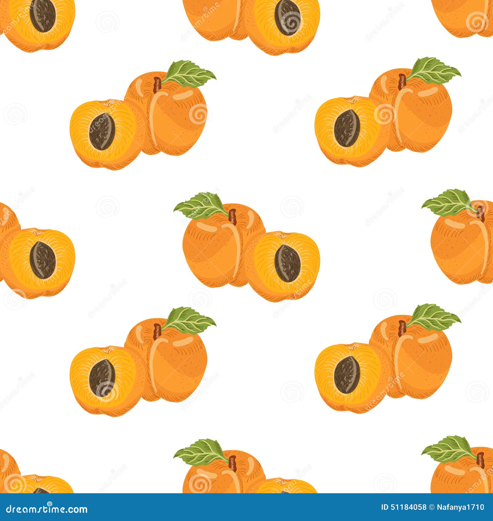 Seamless Pattern with Apricots Stock Illustration - Illustration of ...