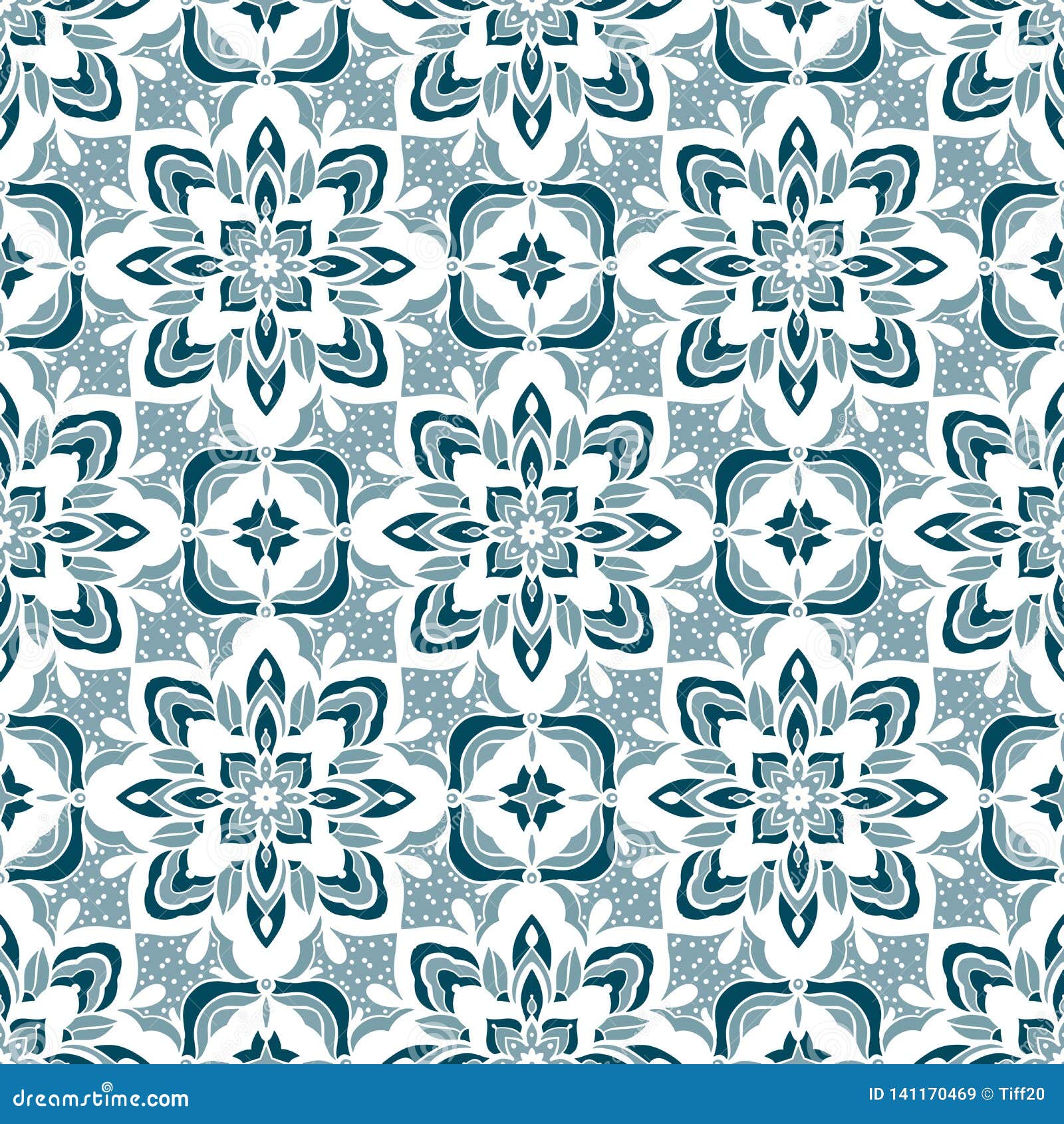 Seamless Pattern with Arabesques Stock Vector - Illustration of curl ...