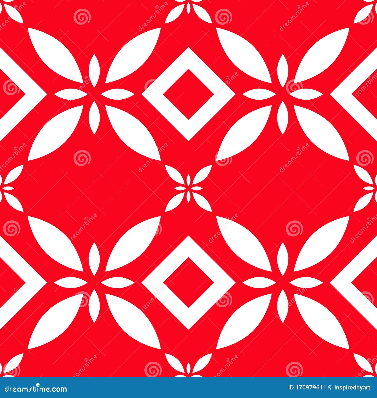 Seamless Pattern of Arabic Abstract Style on Hot Red Background Stock ...