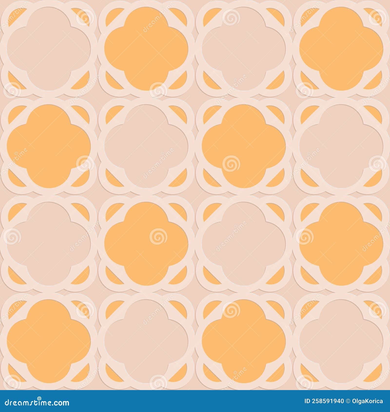 Seamless Pattern in Arabic Background Style, Ornate Beige Yellow Orange ...