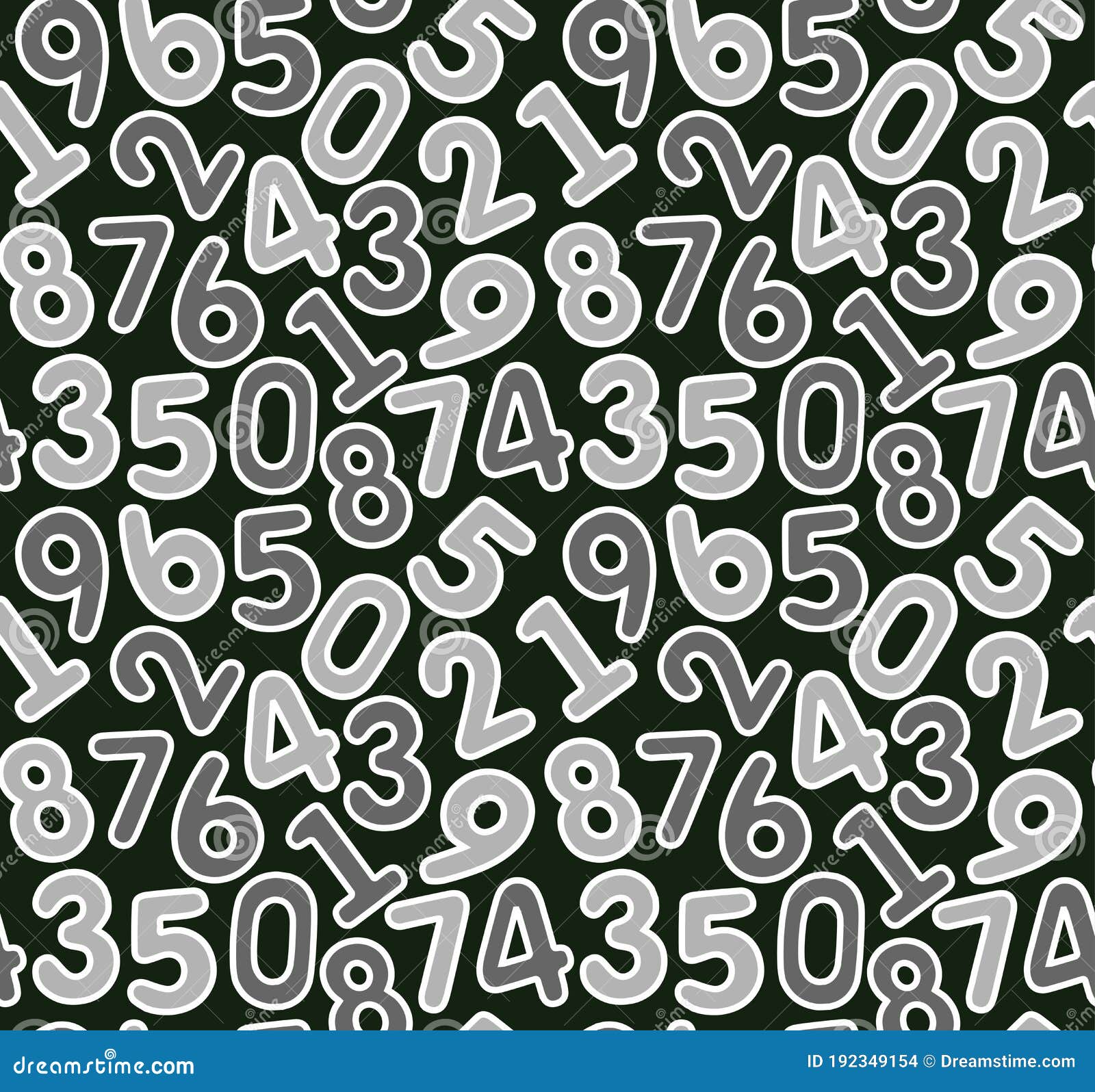 Seamless Pattern with Arabic Numbers for School Stock Vector ...