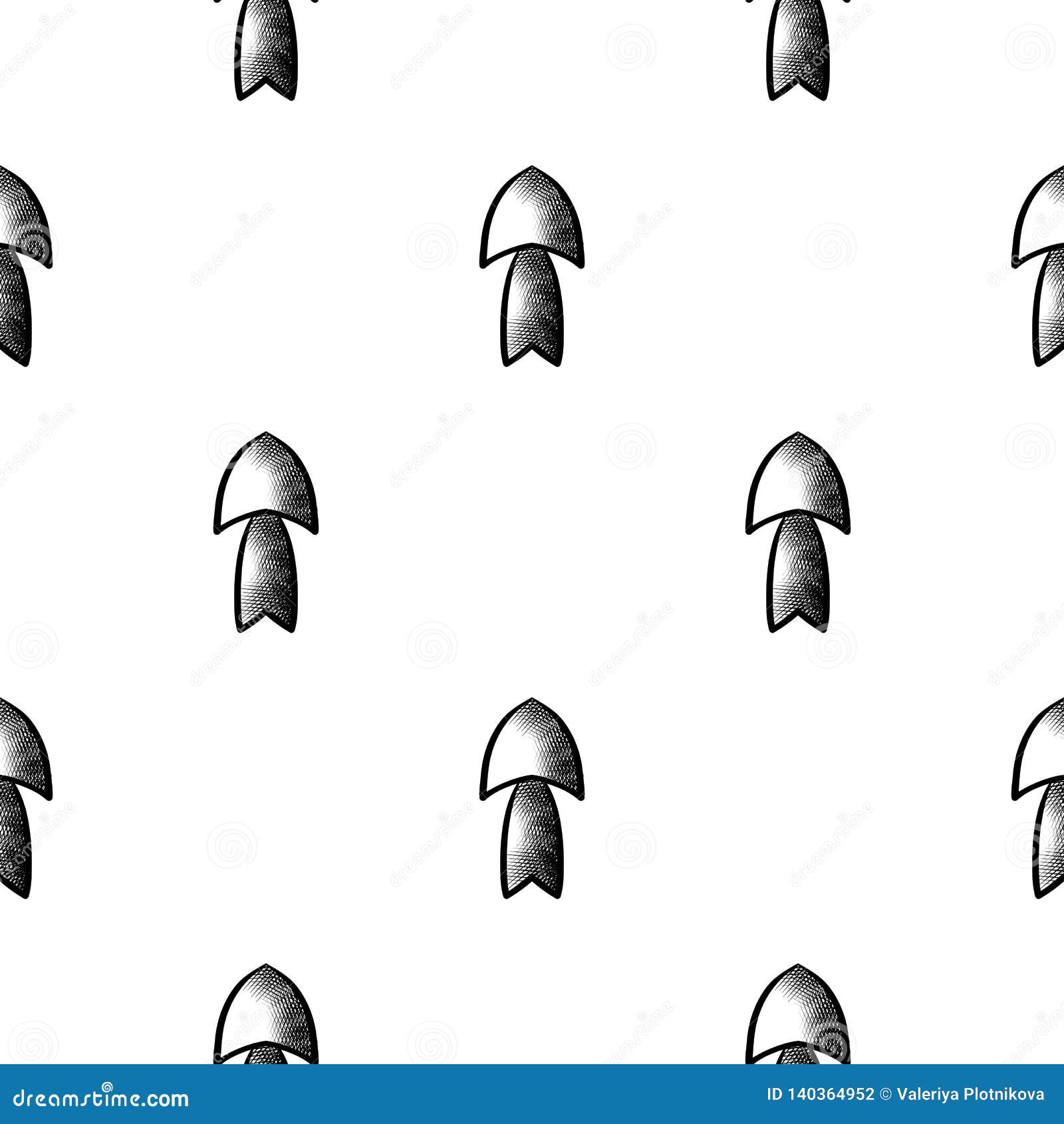Seamless Pattern with Arrows with Hatching on White Background ...