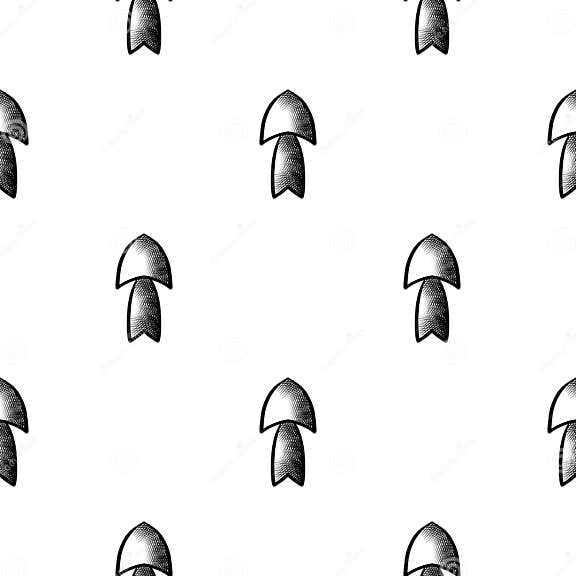 Seamless Pattern with Arrows with Hatching on White Background ...
