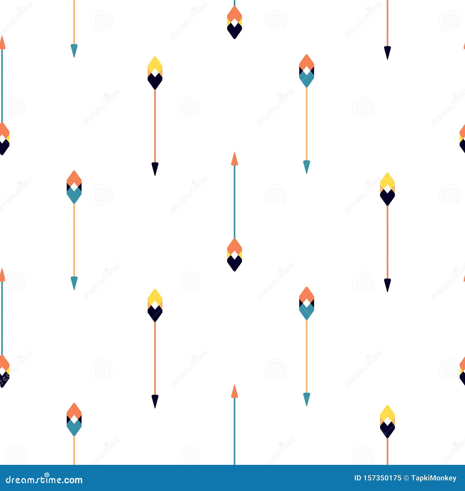 Seamless Pattern with Arrows Minimalistic Tribal Style Vector. Stock ...
