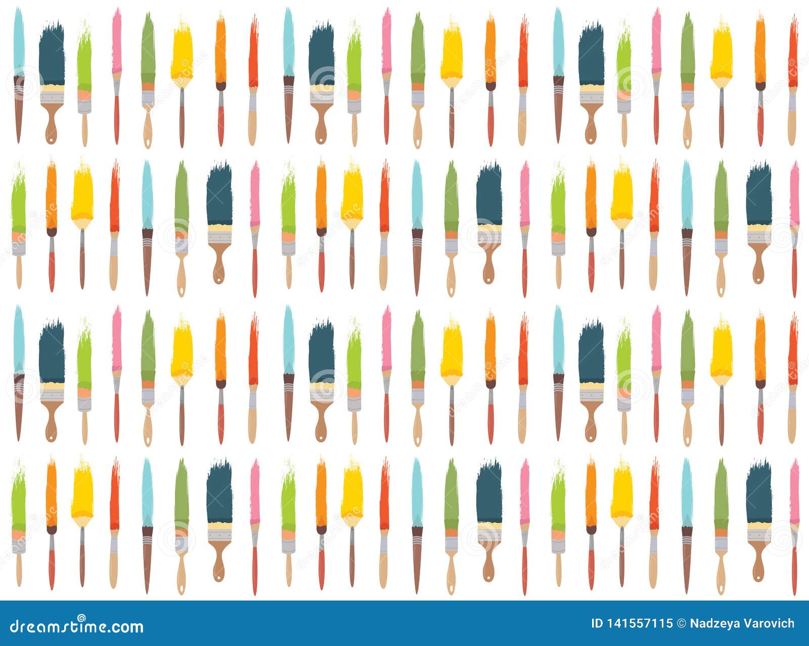 Seamless Pattern Art Brushes with Color Paint Stock Illustration ...