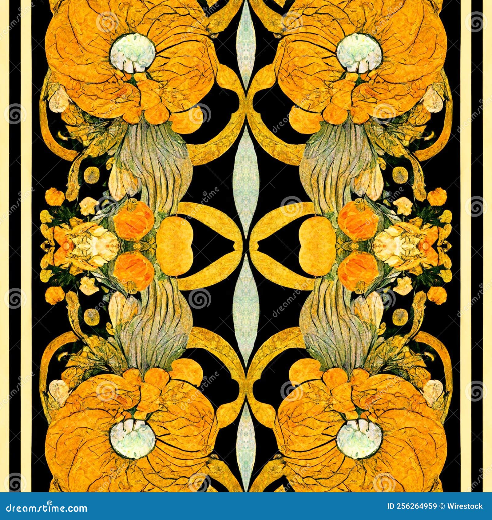 Seamless Pattern in an Art Nouveau Style Stock Illustration ...