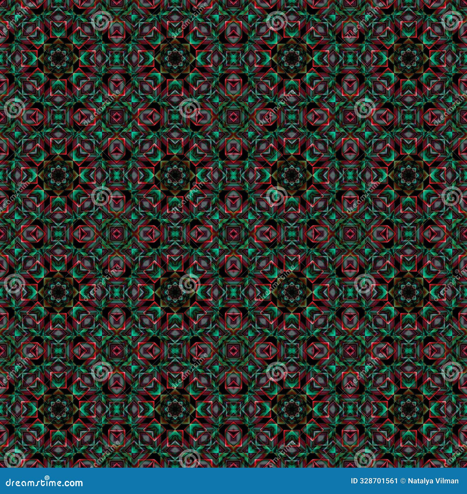 Seamless Pattern in Art Nouveau Style. Slabs with Complex Symmetrical ...