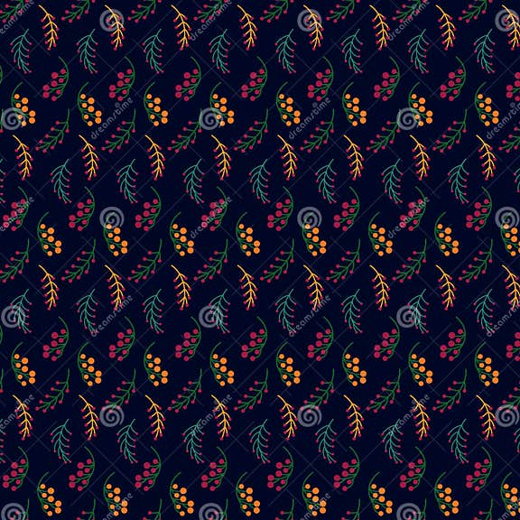 Attern of Assorted Withered Leaves on Blue Background Stock Vector ...