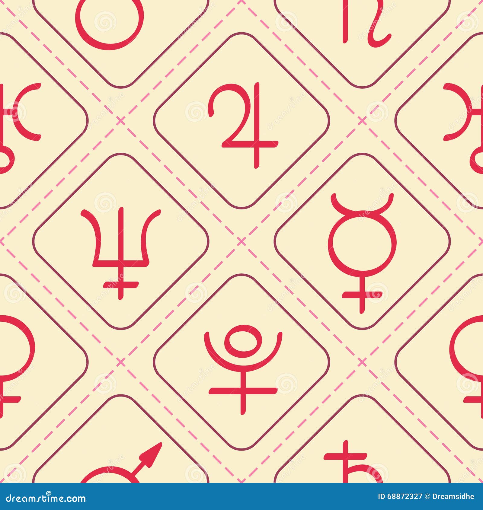 Seamless Pattern with Astrology Symbols Planets Stock Vector ...