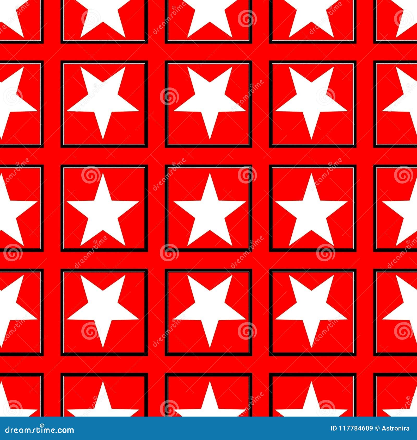 Seamless Pattern Astroniras with a White Five-pointed Stars on a Red ...