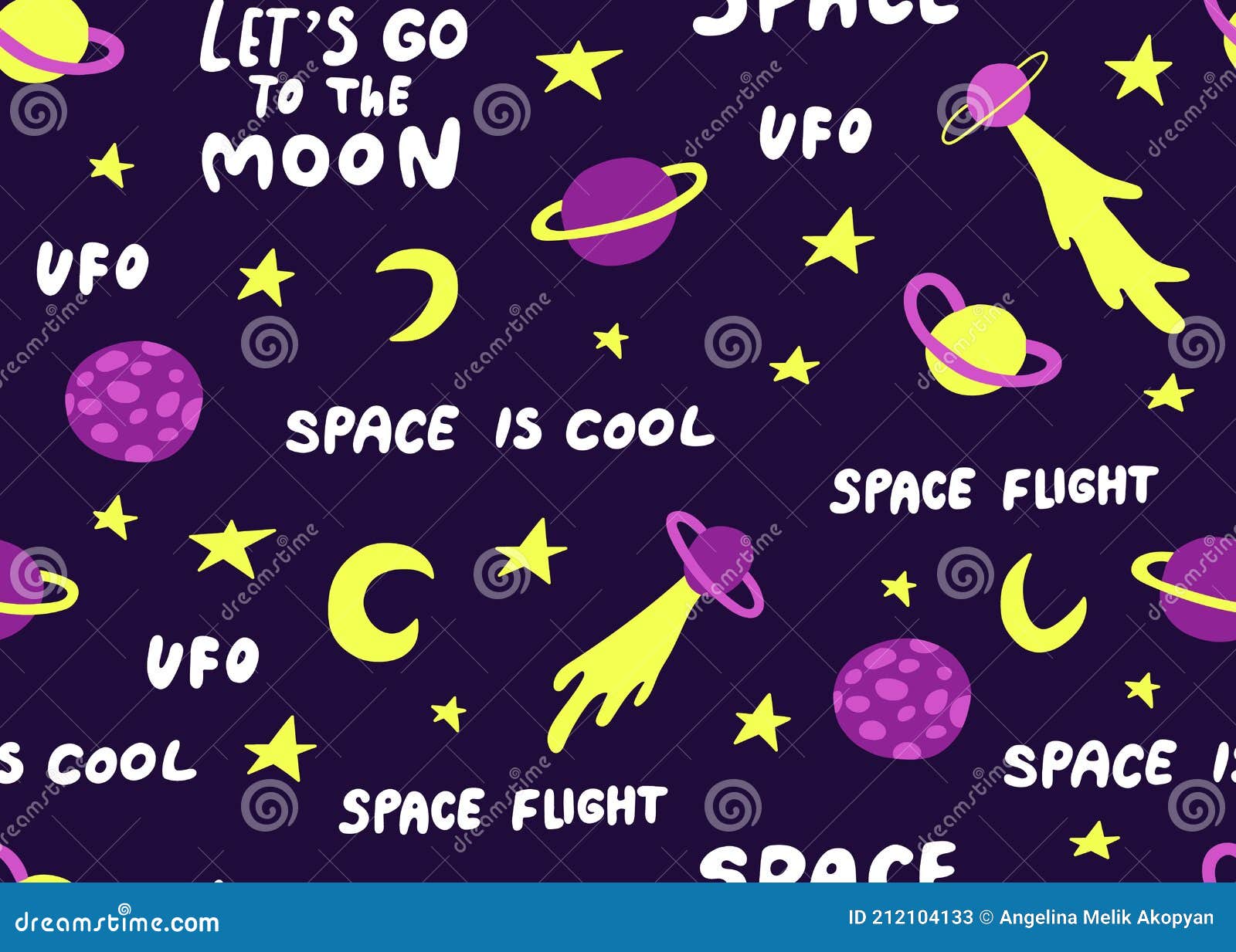 Seamless Pattern with Astronomical or Celestial Objects Stock Vector ...