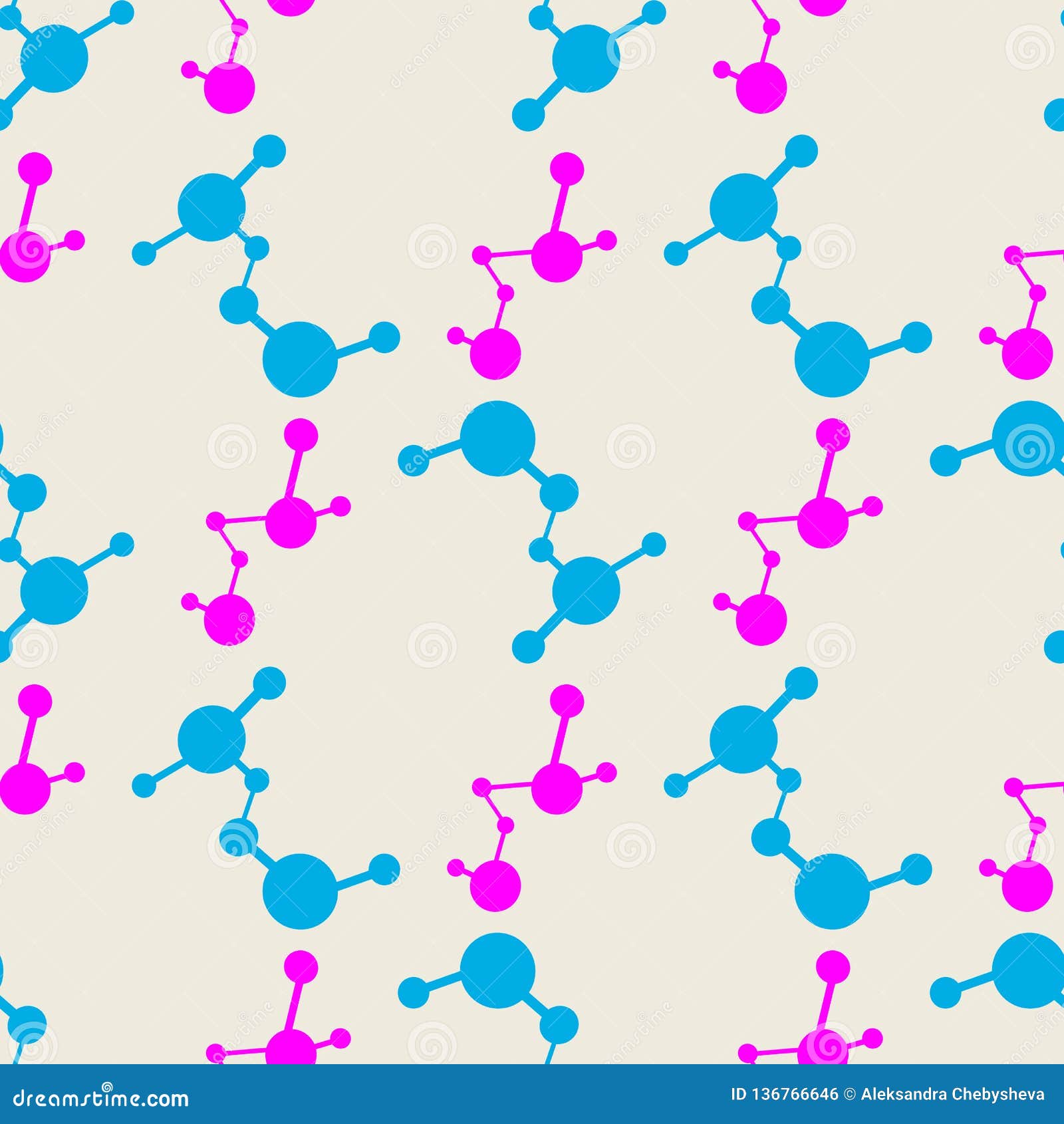 Seamless Pattern Atomic Structure Molecular Model Science Print Stock ...