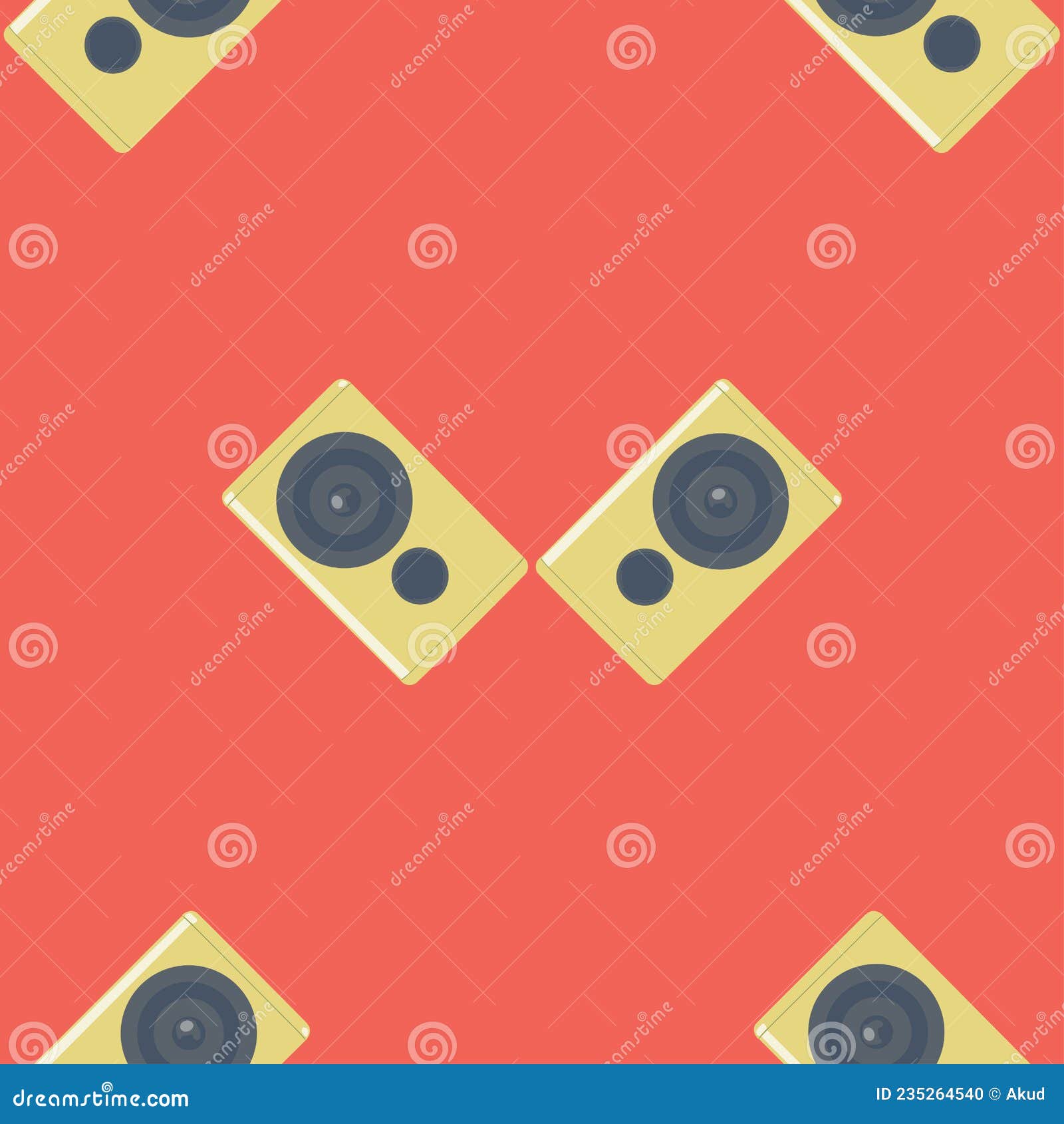 Seamless Pattern with Audio Speaker. Vector Illustration Stock Vector ...