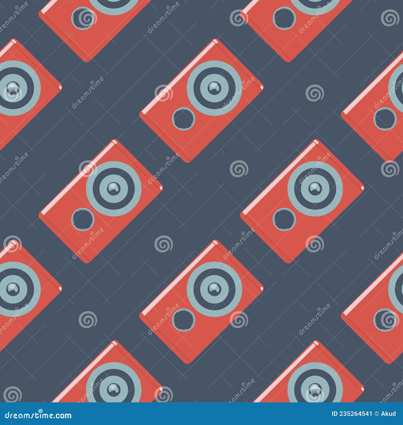 Seamless Pattern with Audio Speaker. Vector Illustration Stock Vector ...