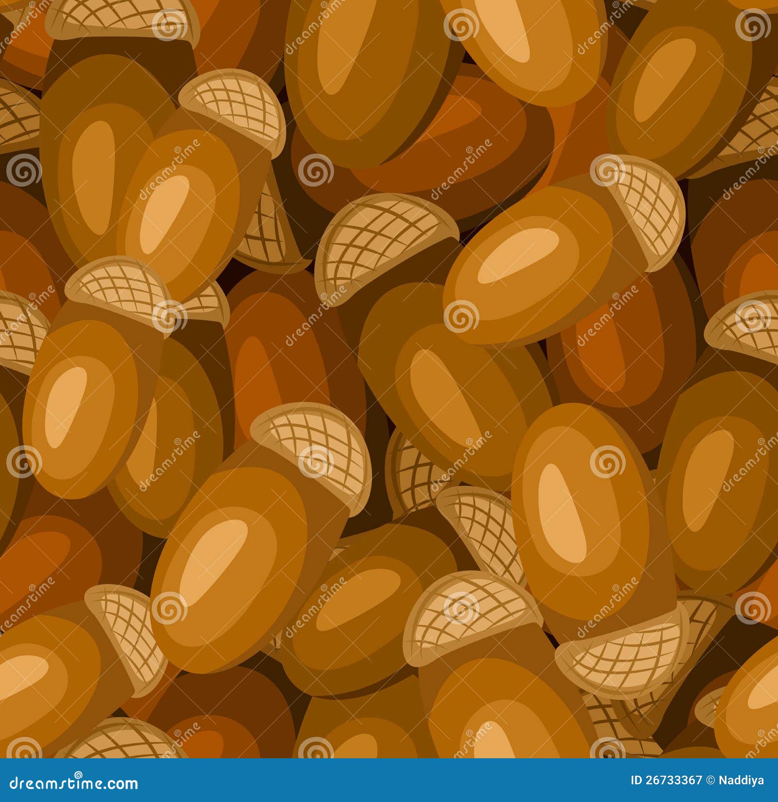 Seamless Pattern with Autumn Acorns. Vector Illust Stock Vector ...