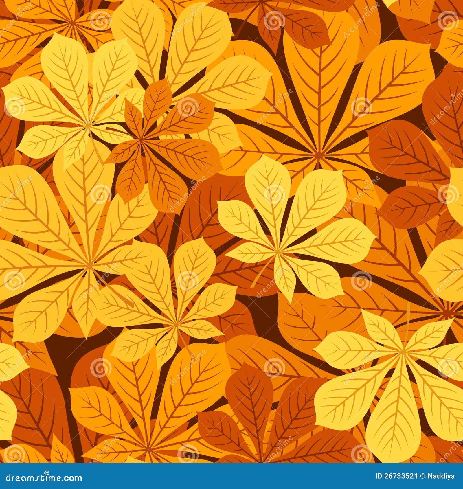 Seamless Pattern with Autumn Chestnut Leaves. Vect Stock Vector ...