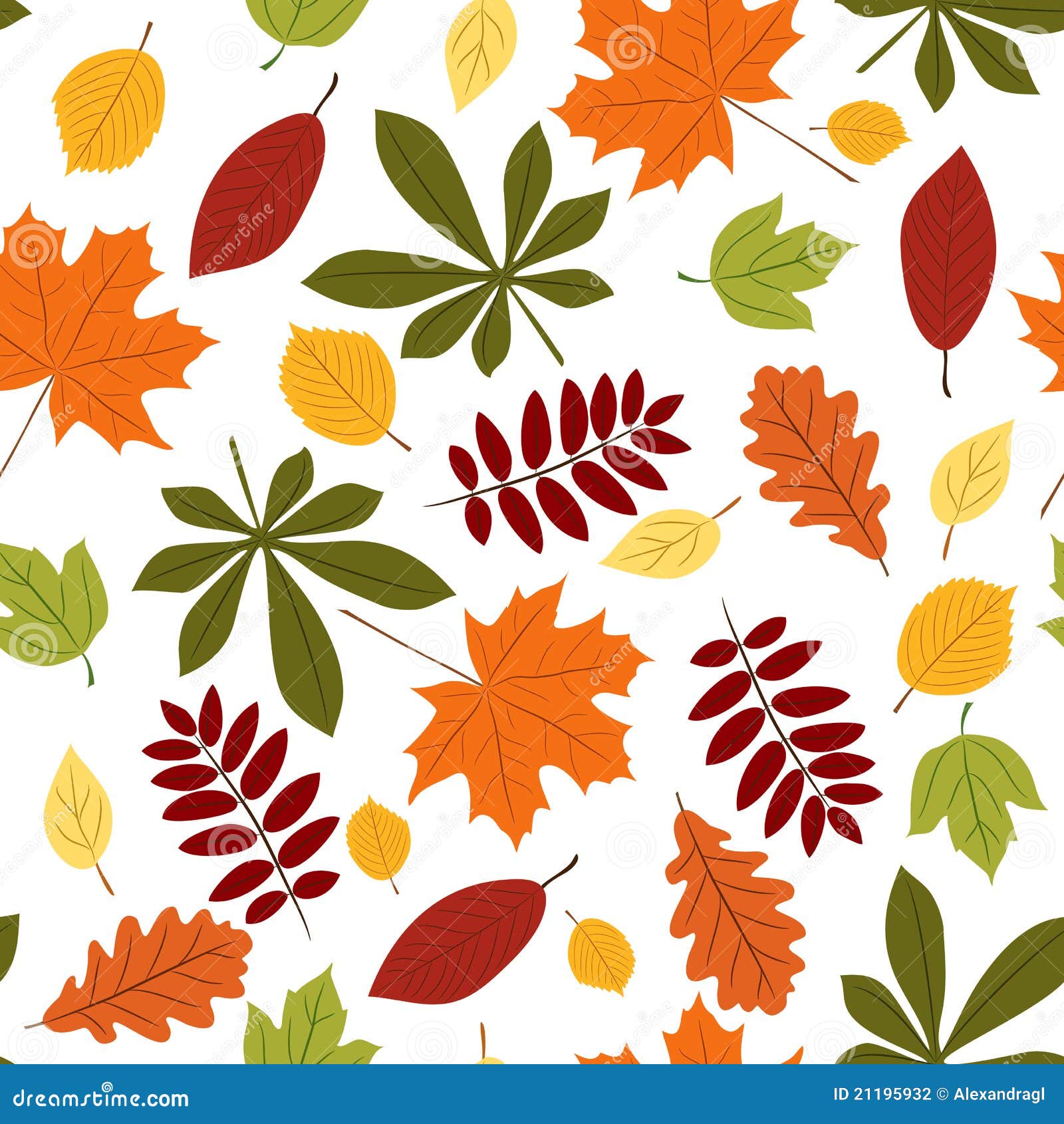 Seamless Pattern with Autumn Leaves Stock Vector - Illustration of ...