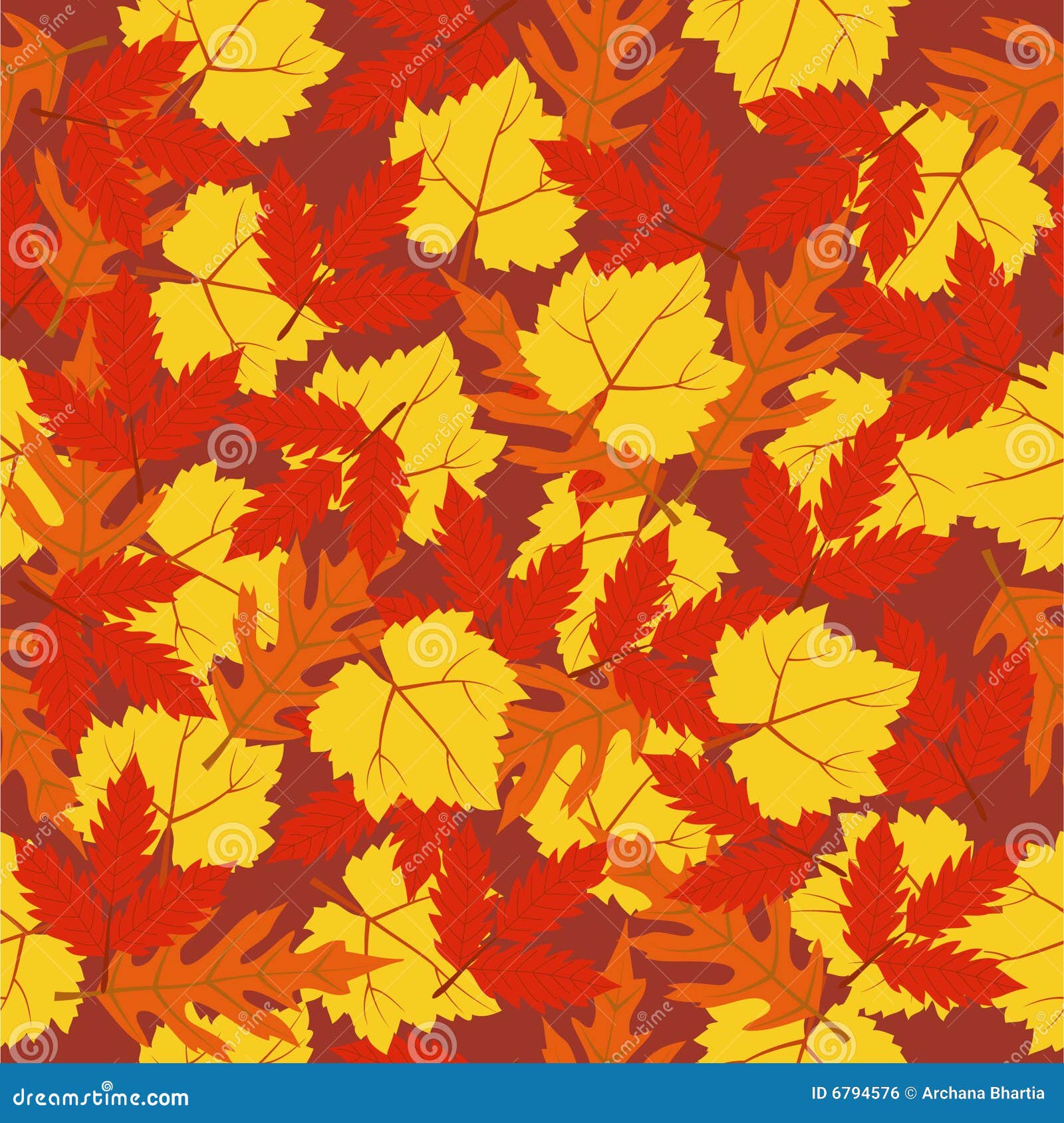 Seamless Pattern Autumn Leaves Stock Illustration - Illustration of ...