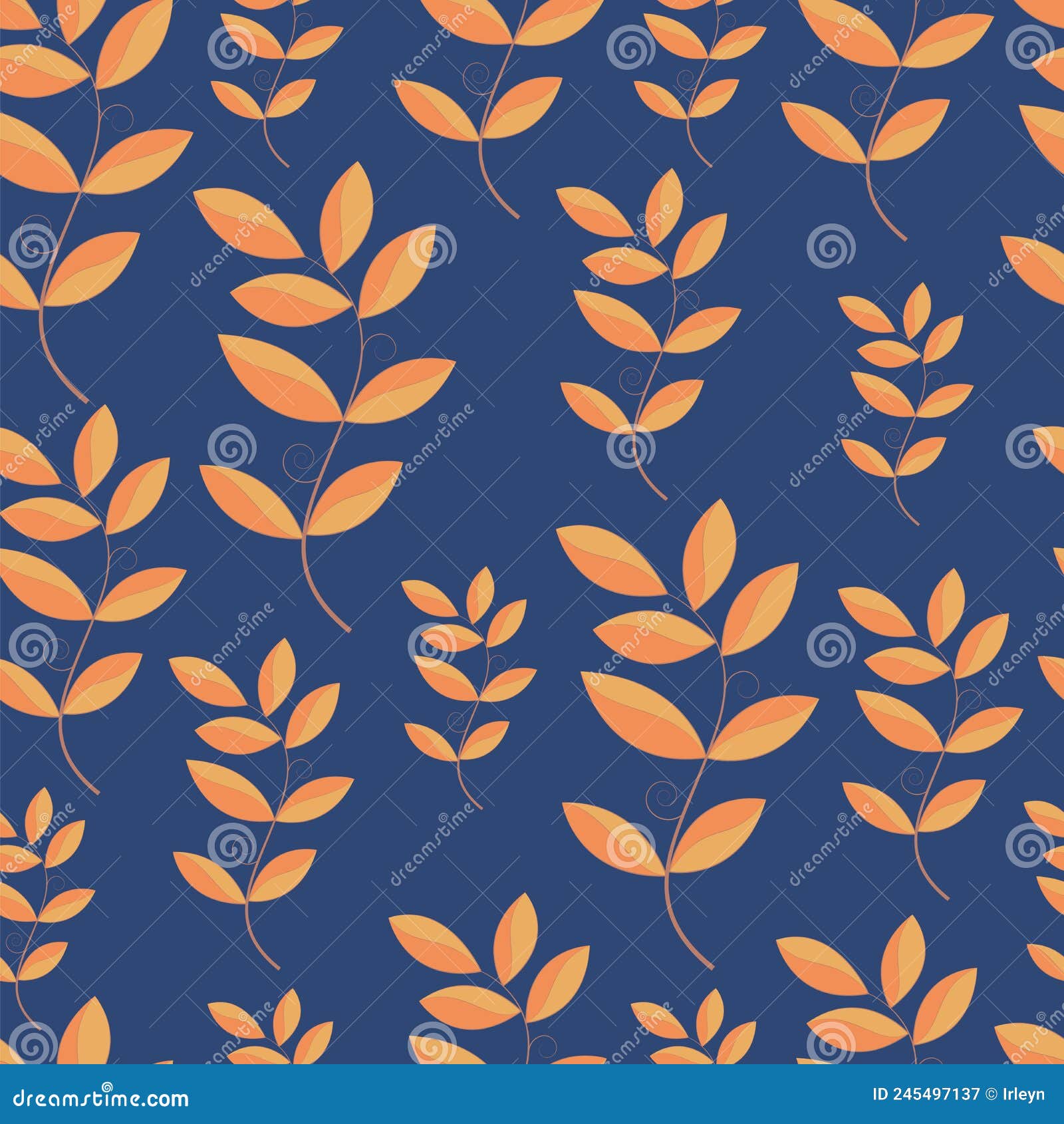Seamless Pattern With Autumn Leaves Stock Vector Illustration Of