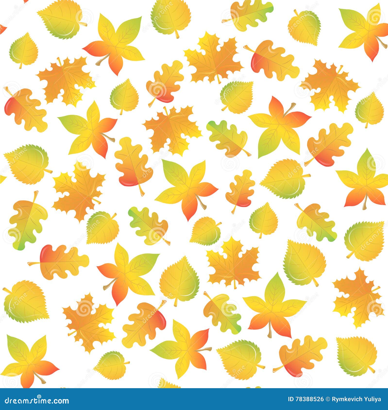Seamless Pattern of Autumn Leaves Stock Illustration - Illustration of ...