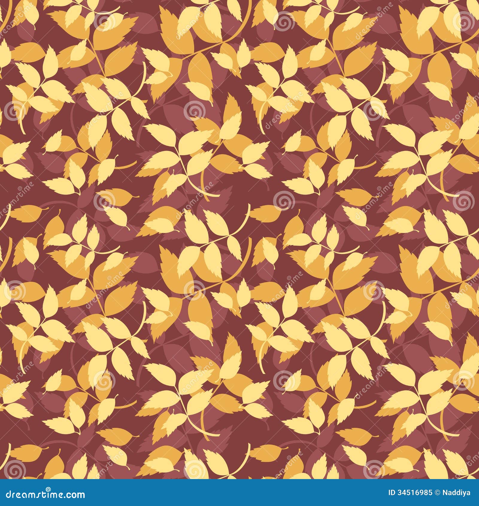 Seamless Pattern with Autumn Leaves on Purple. Stock Vector ...