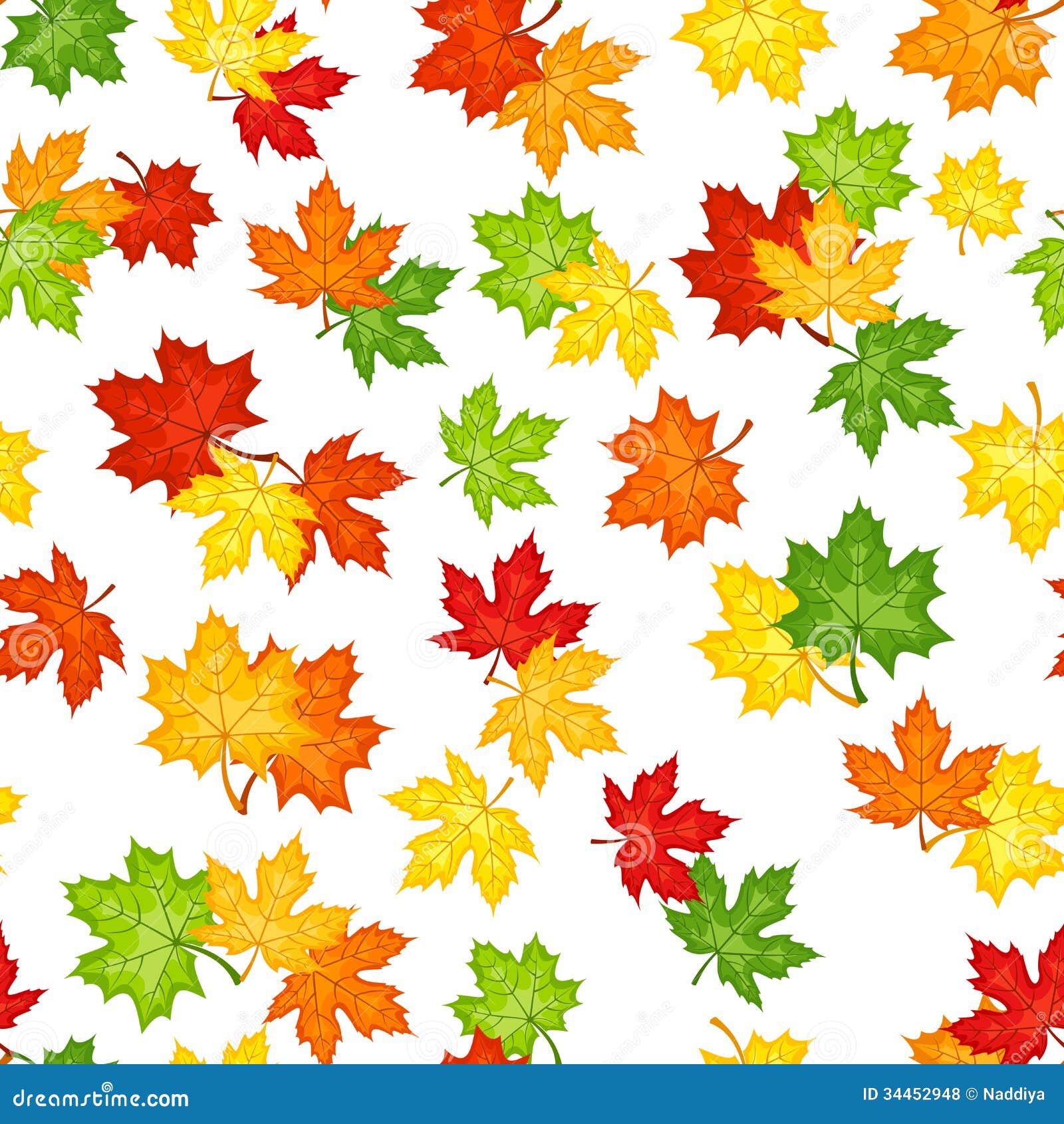 Seamless Pattern with Autumn Maple Leaves. Stock Vector - Illustration ...
