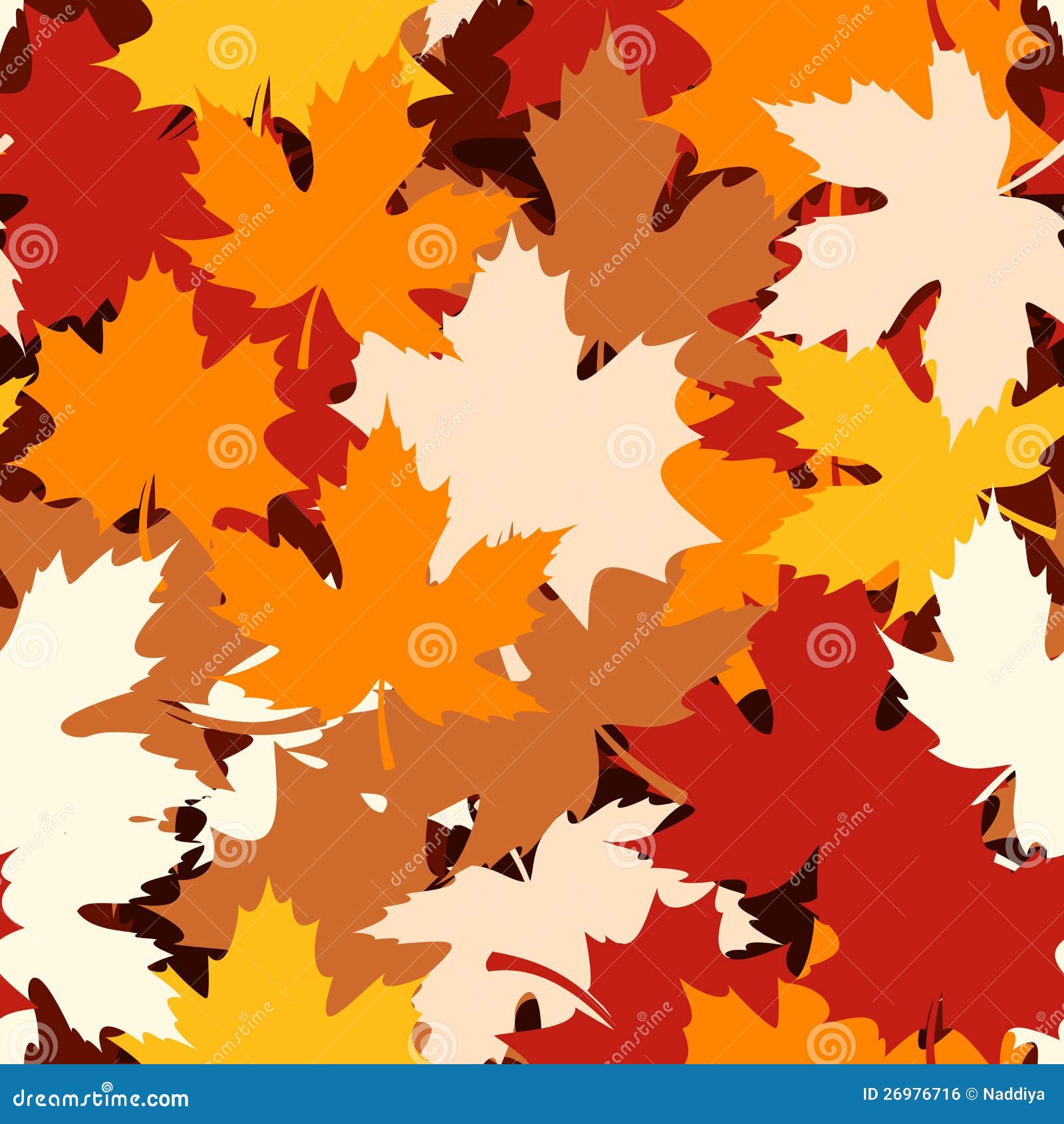 Seamless Pattern with Autumn Maple Leaves. Vector Stock Vector ...