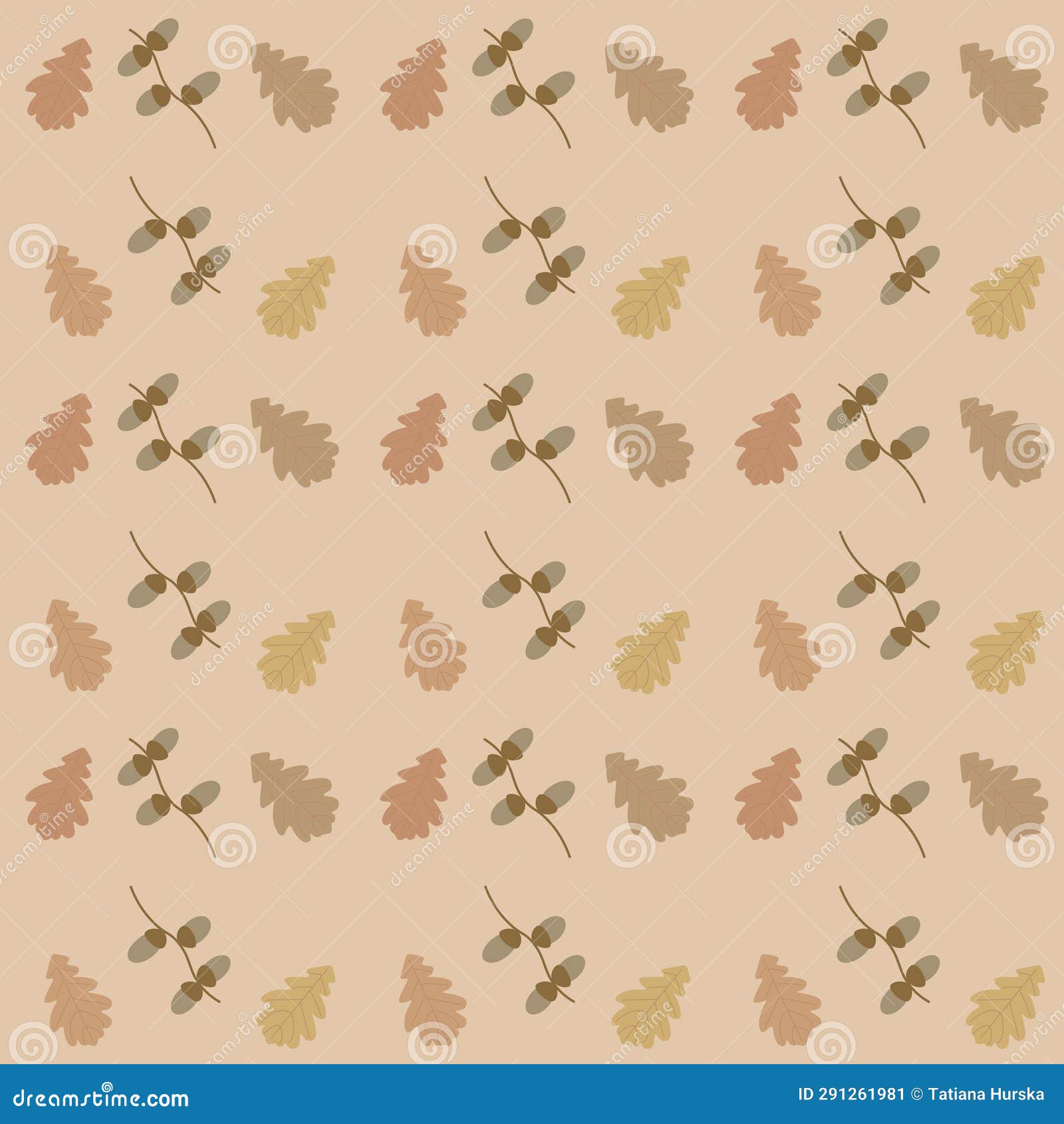 Seamless Pattern Autumn Oak Leaves Stock Illustration - Illustration of ...