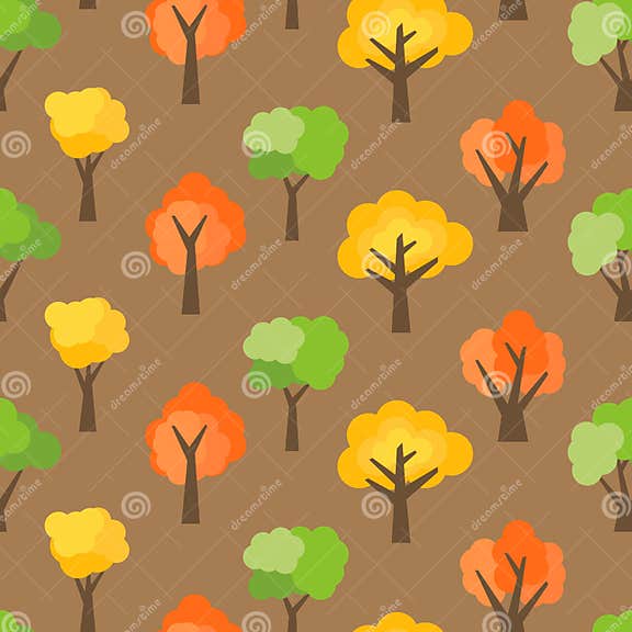 Seamless Pattern from Autumn Trees Stock Vector - Illustration of pattern, botany: 135604838