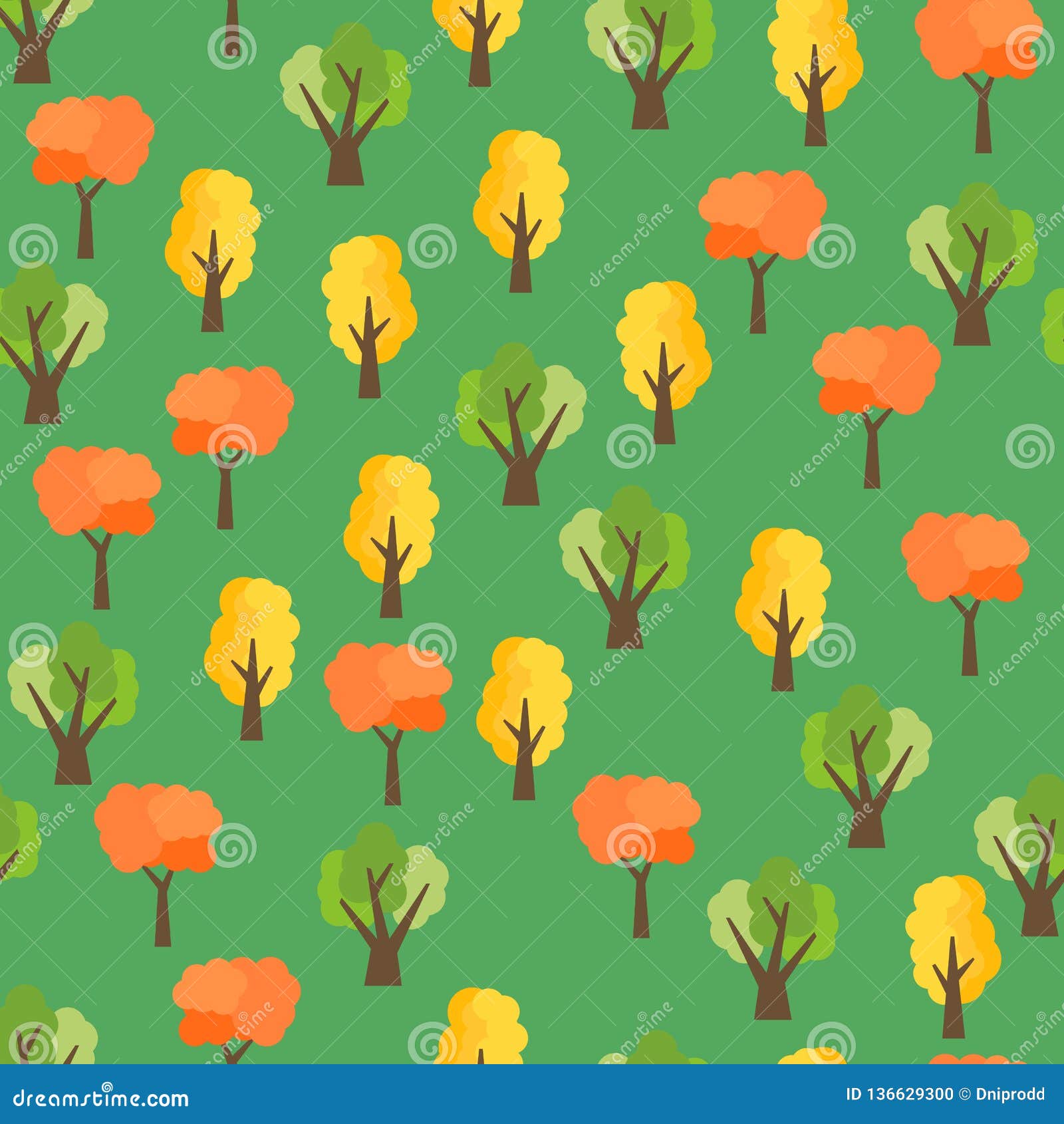 Seamless Pattern from Autumn Trees Stock Vector - Illustration of ...