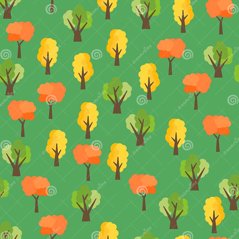 Seamless Pattern from Autumn Trees Stock Vector - Illustration of foliage, design: 136629300