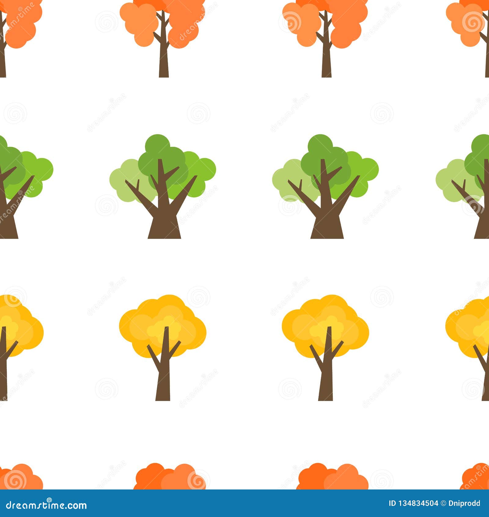 Seamless Pattern from Autumn Trees Stock Vector - Illustration of fall ...