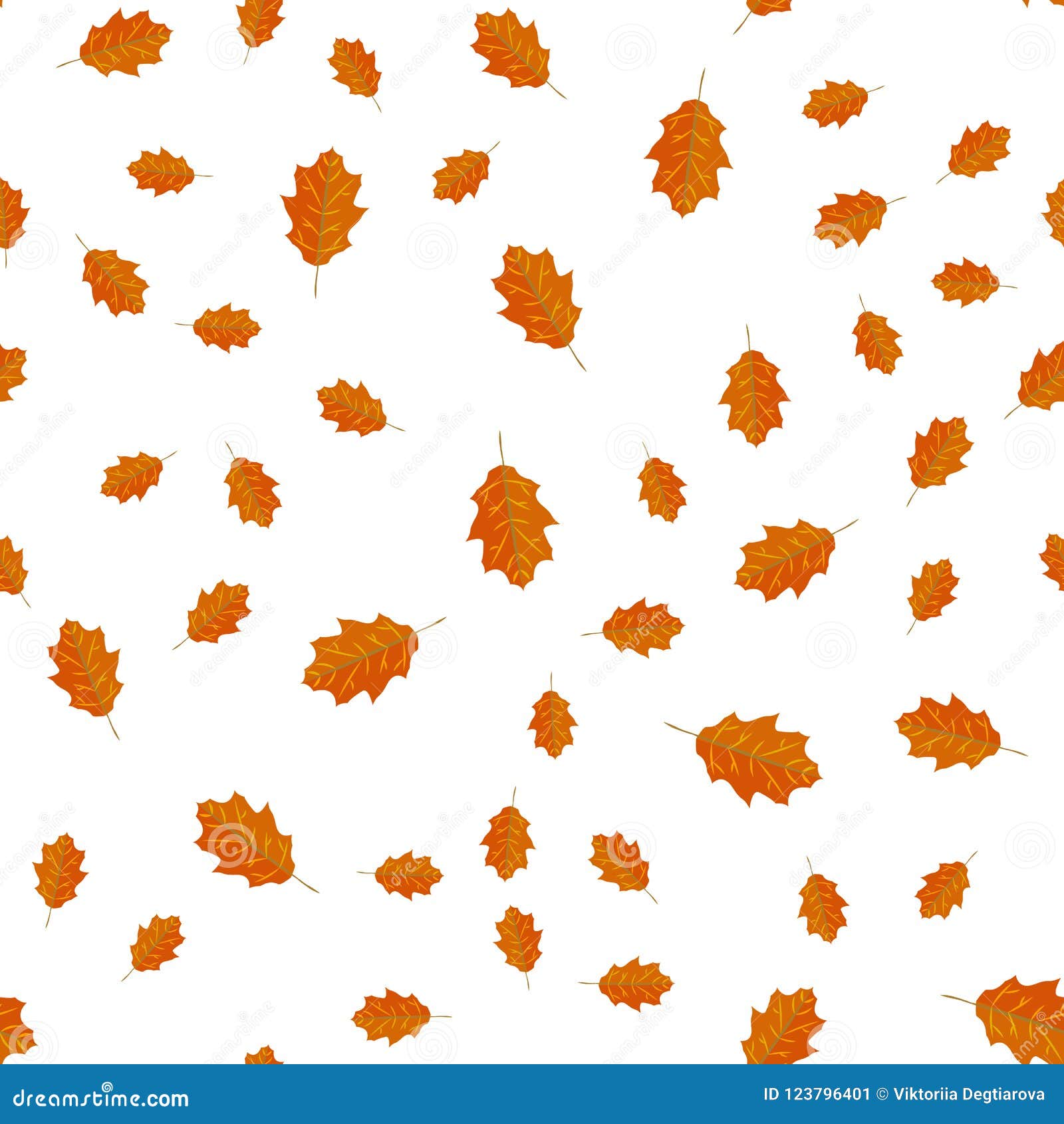 Seamless Pattern of Autumn Yellow Leaves Randomly Stock Vector ...