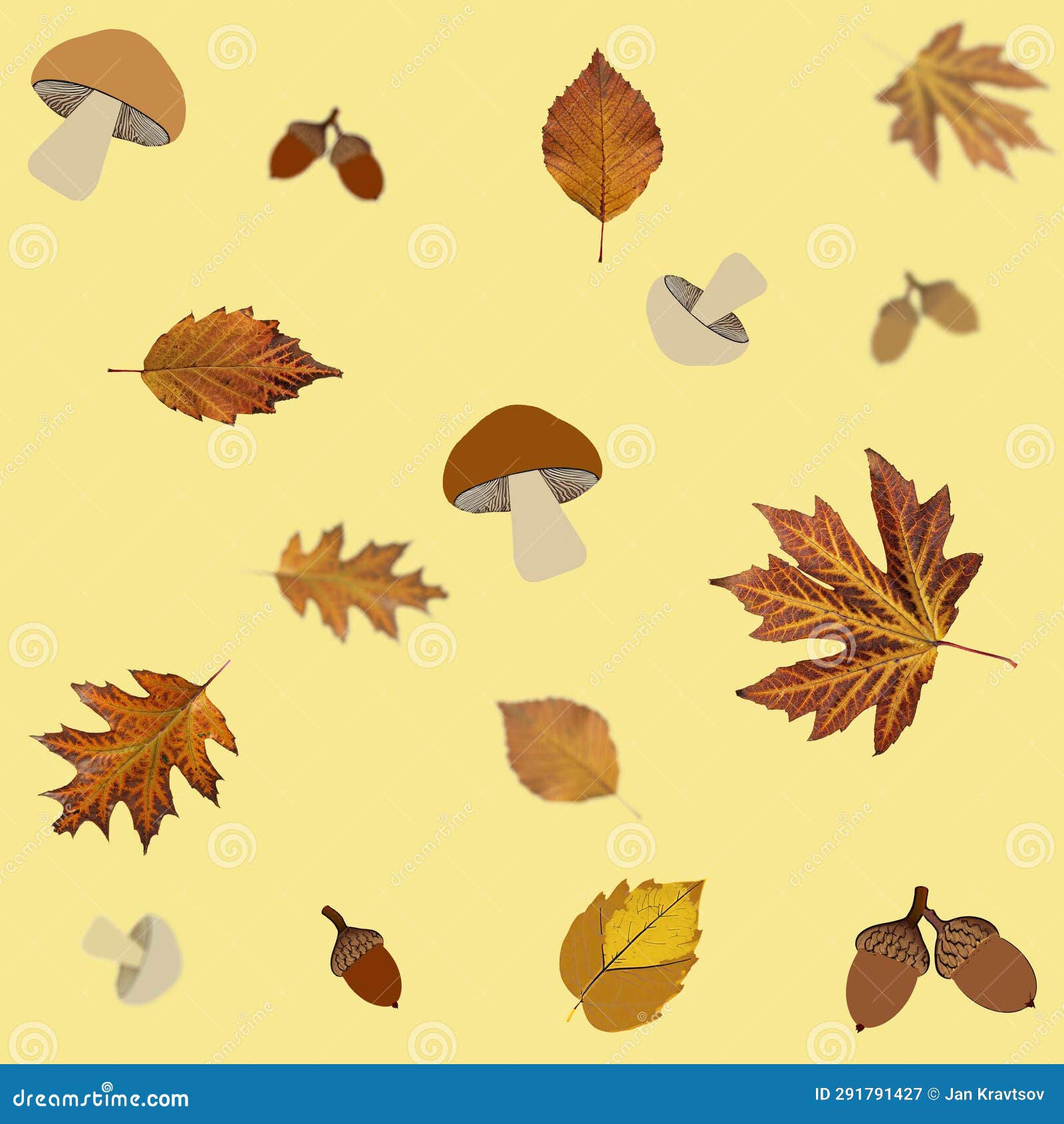 Seamless Pattern, Autumn, Yellow Leaves. Autumn Leaves, Seamless ...