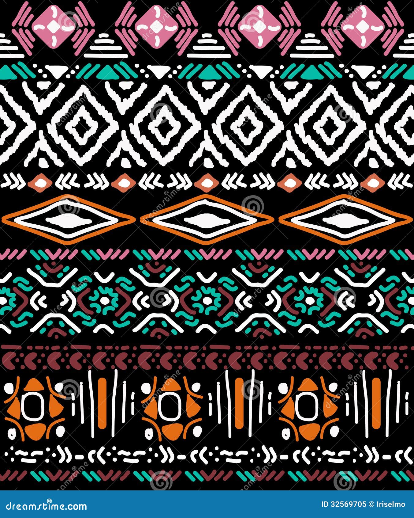 Seamless Pattern in Aztec Style Stock Vector - Illustration of colored ...