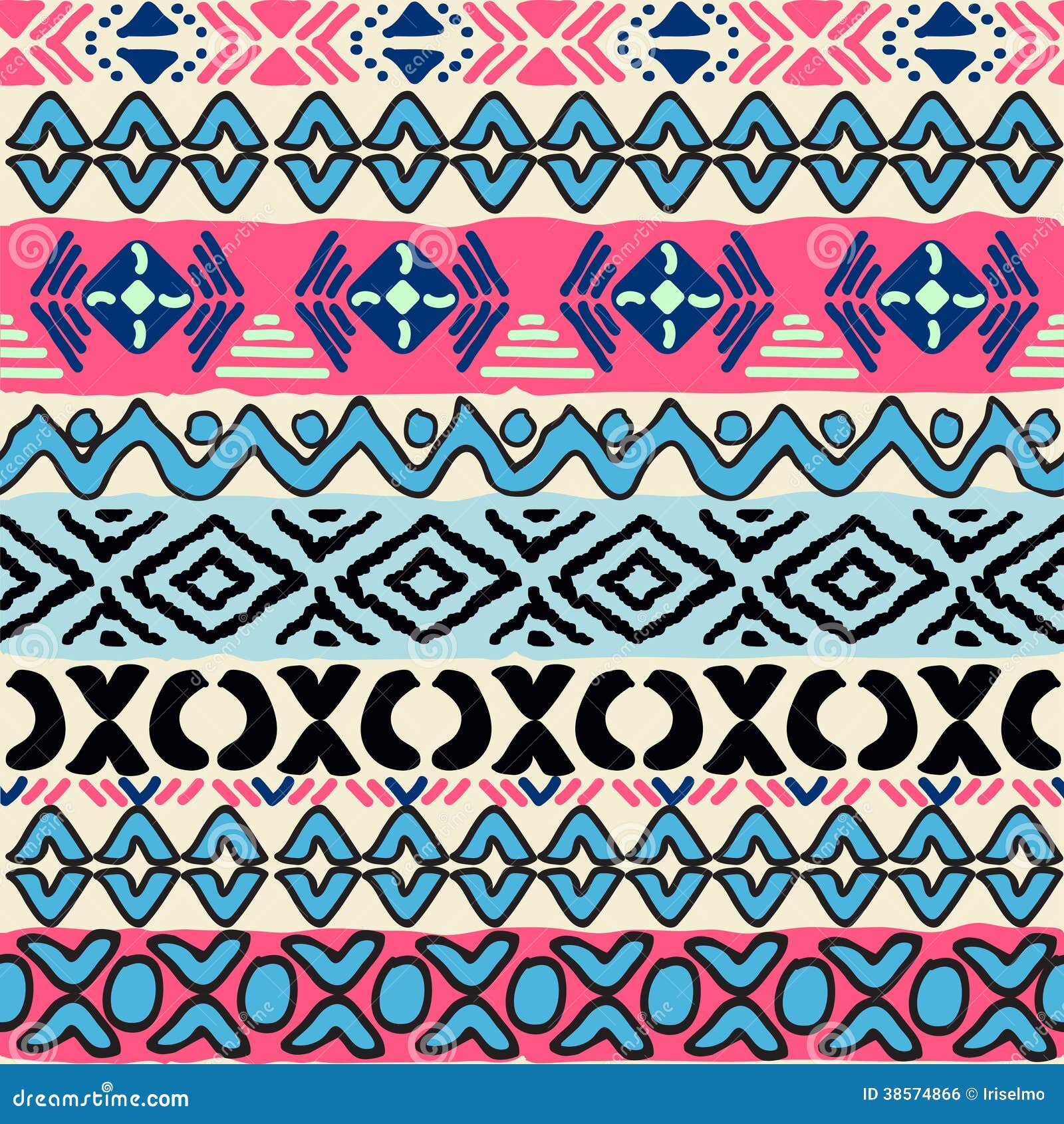 Seamless Pattern in Aztec Style Stock Vector - Illustration of pueblo ...